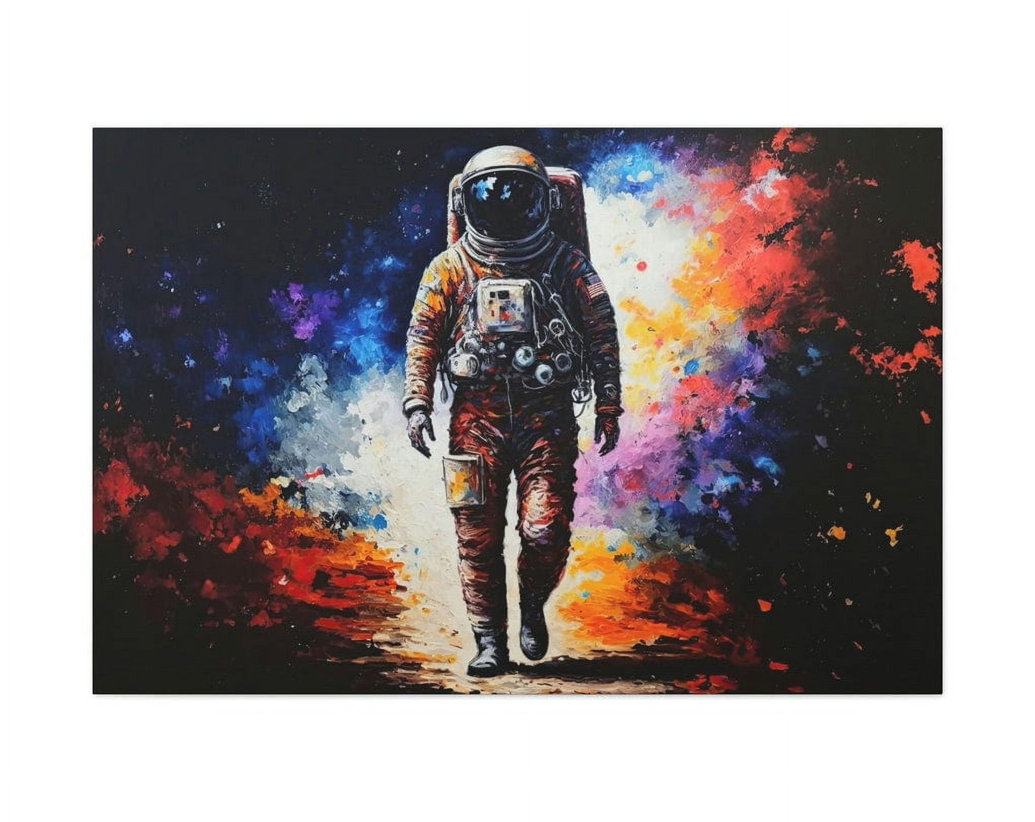 Astronaut Colorful Art Large Print, Bright Colorful, Man Cave, Galaxy ...