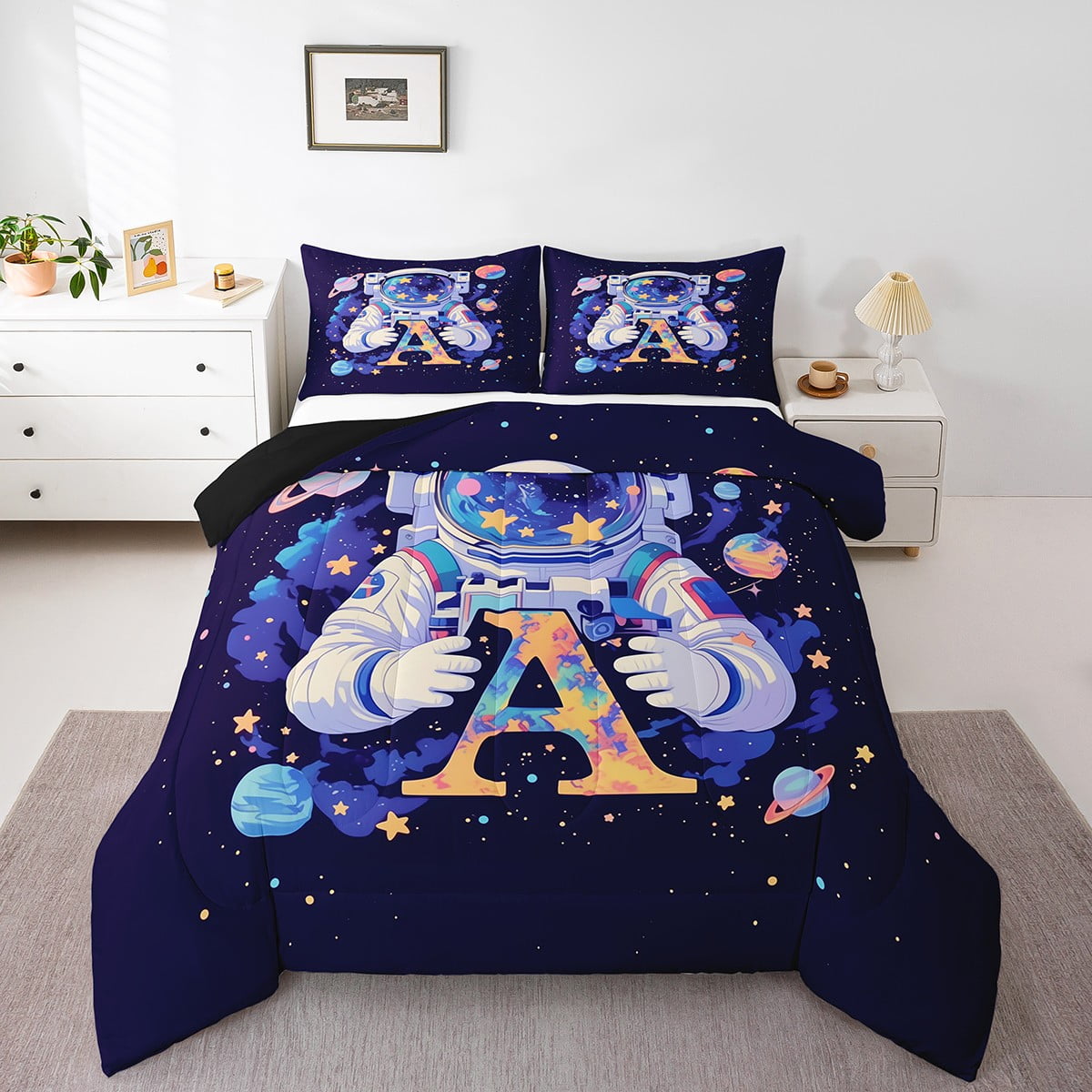 Astronaut Comforter Set Queen Size Outer Space Themed Bedding Sets ...