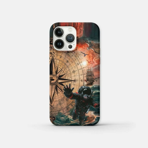 Astronaut Compass Phone Case SciFi Steampunk Design for iPhone 17 11 12 ...