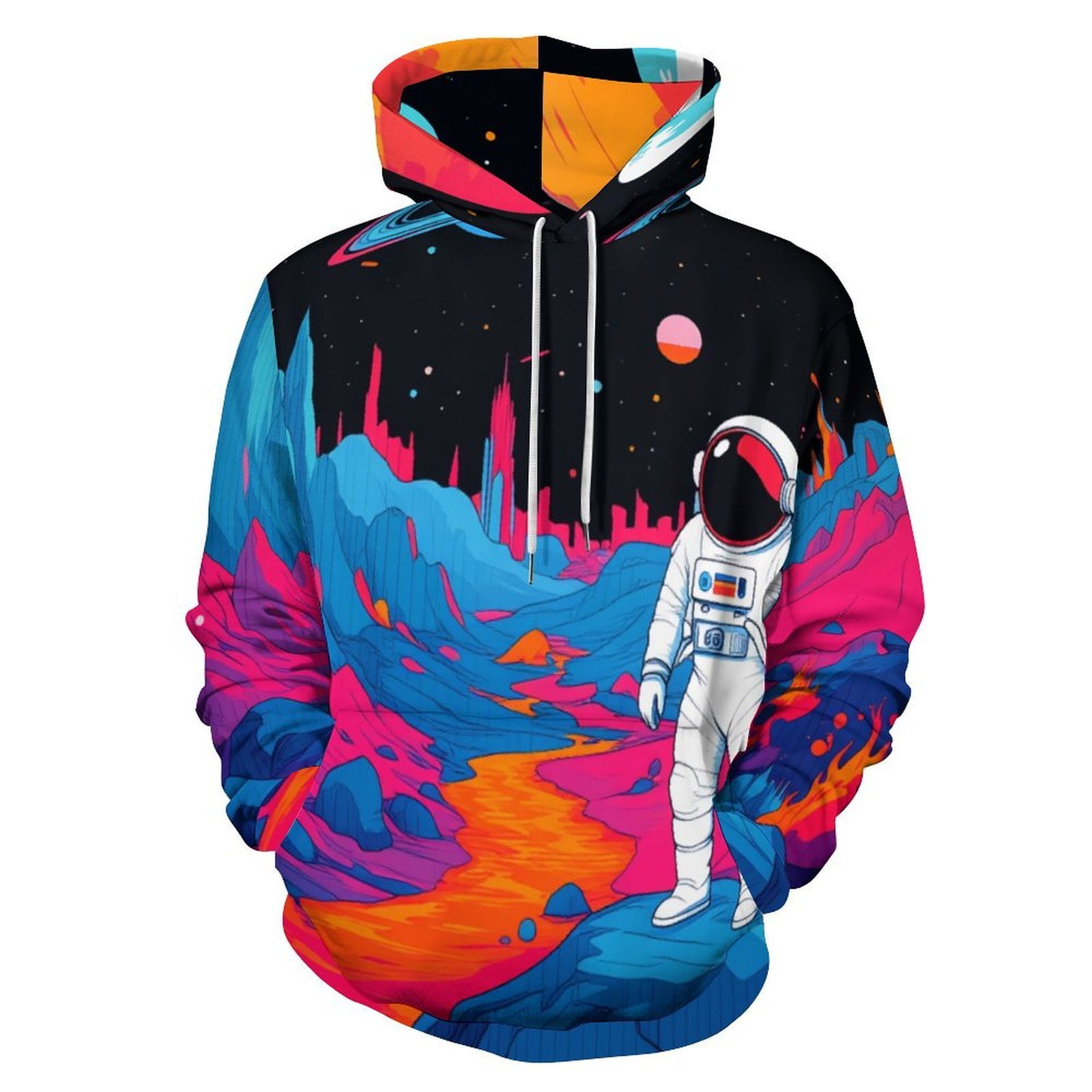Astronaut Cosmic Adventure Men's Women New Sweatshirt Hoodie Men's Plus ...