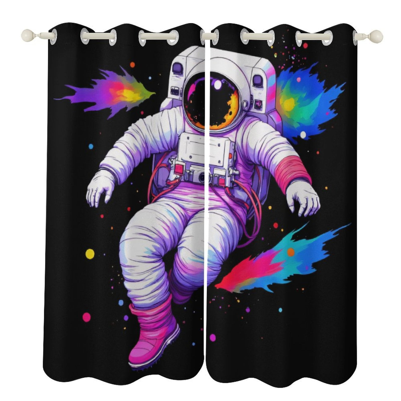 Astronaut Cosmic Flight Blackout Window Curtains for Bedroom Living ...