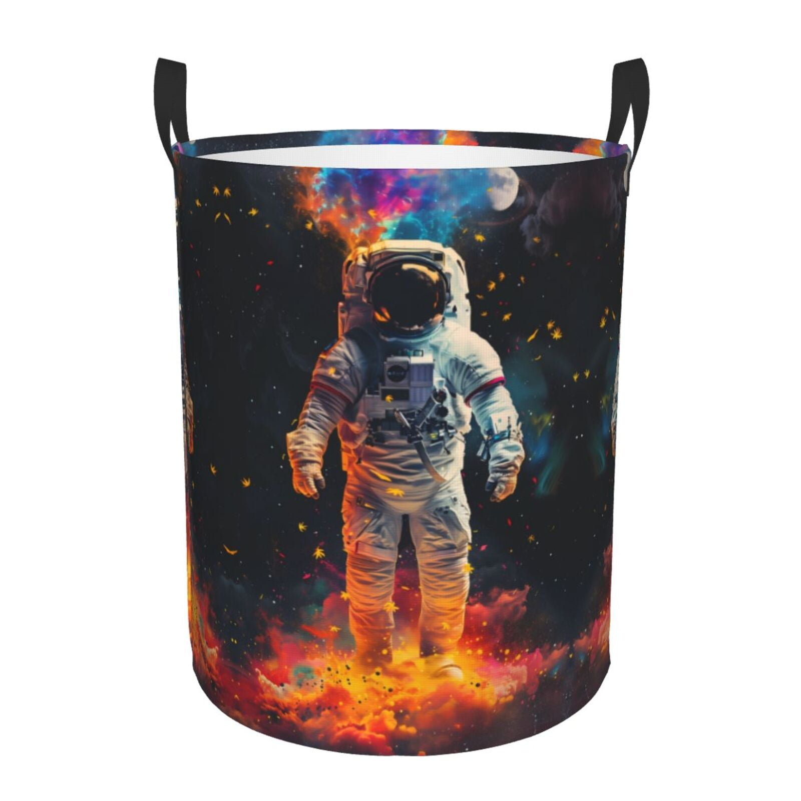 Astronaut Cosmic Rainbow Large Laundry Basket with Handles - Baby Kids ...
