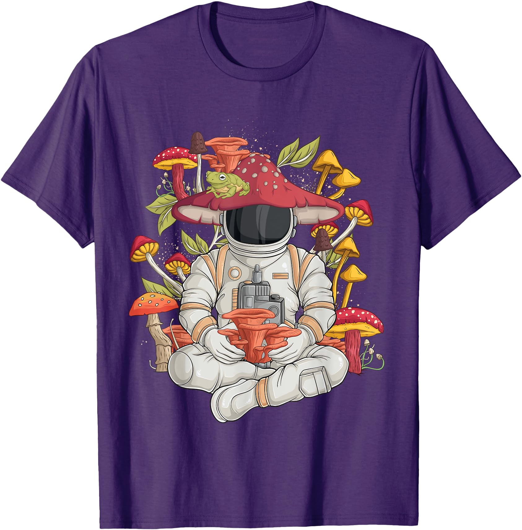Astronaut Cottagecore frog Aesthetic Graphic Unisex T-Shirt for Men Women Kids Toddler,Purple ...