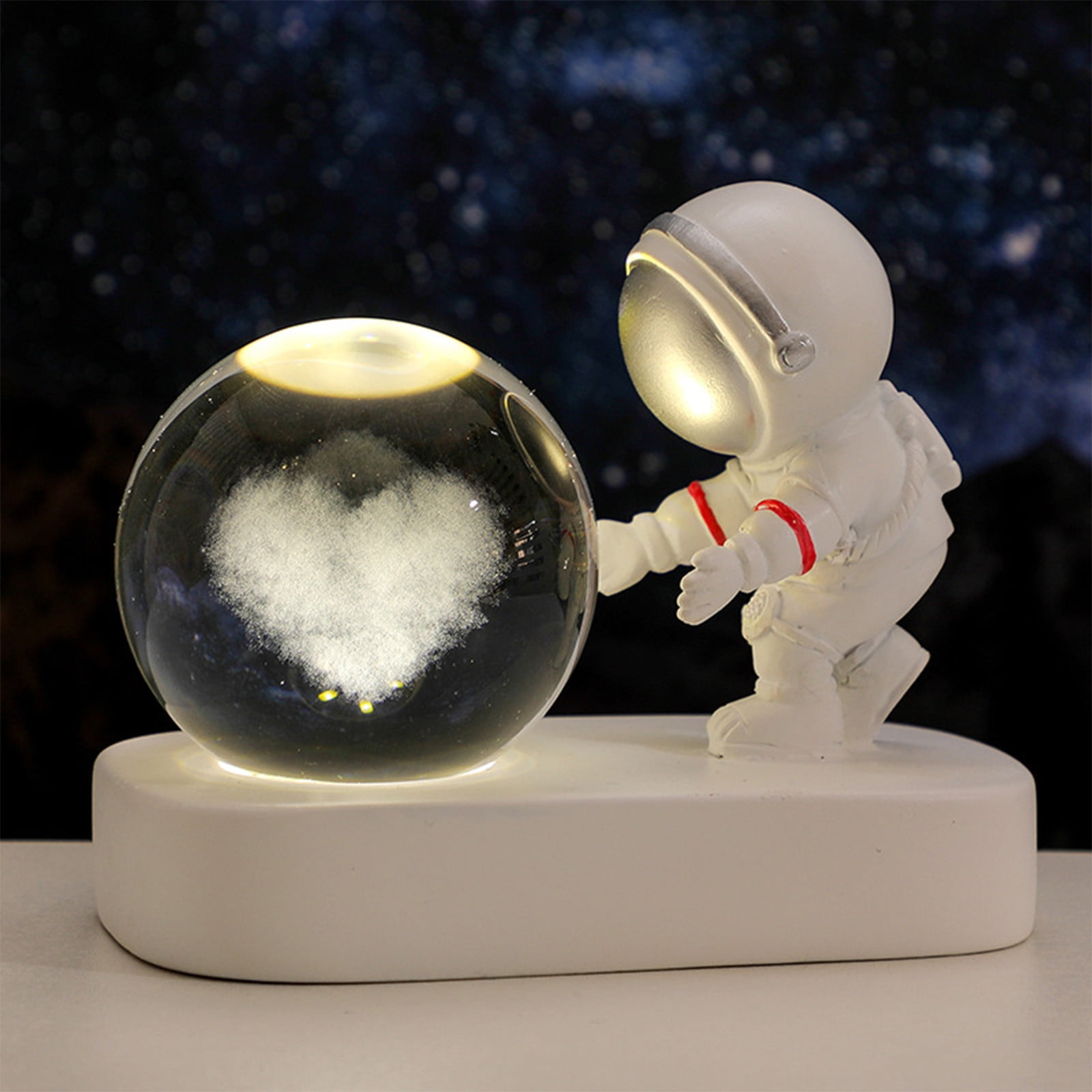 Astronaut Crystal Night Light, USB Desktop Atmosphere Lamp, Space Theme ...