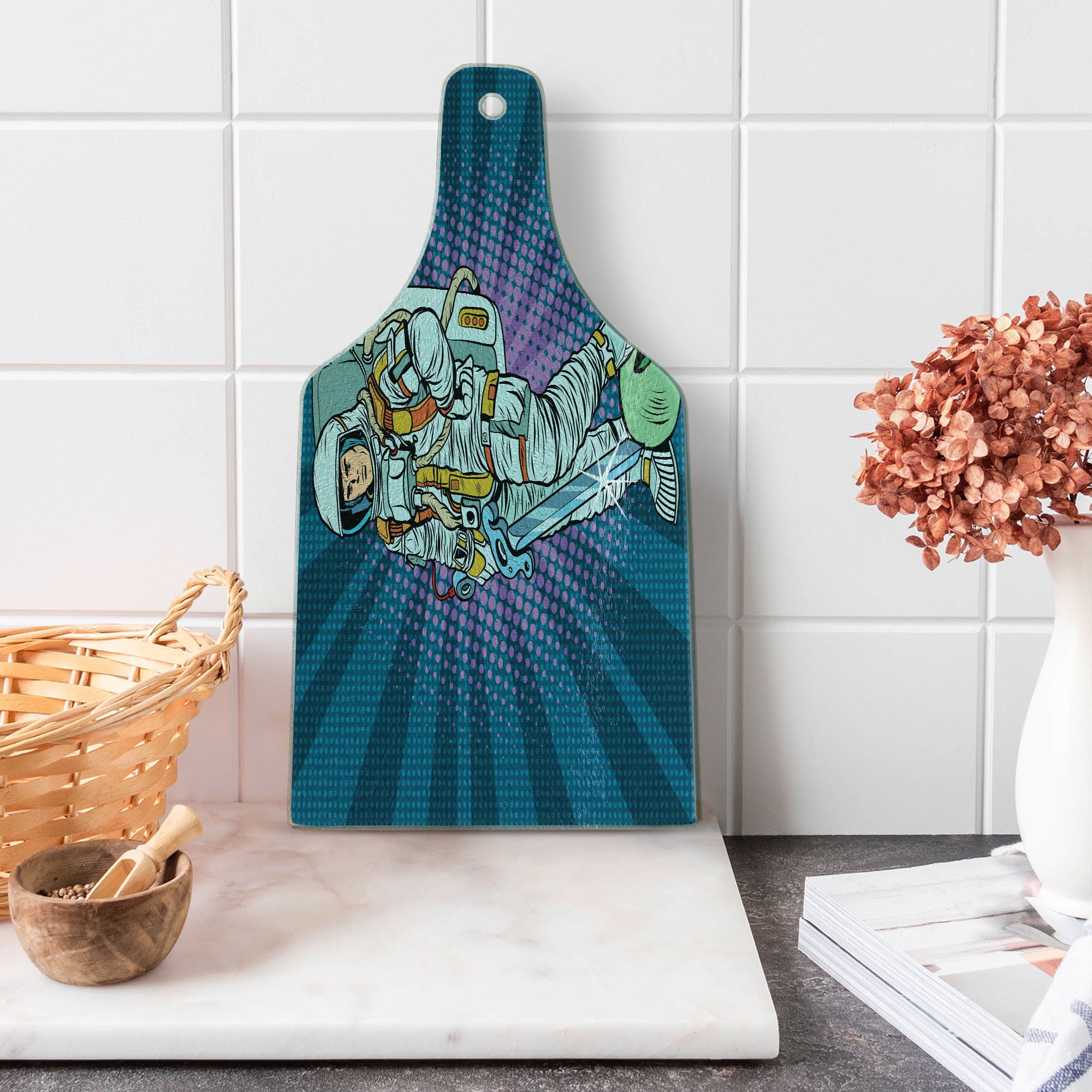 Astronaut Cutting Board, Galaxy and Severed Alien Head Masculine Space ...
