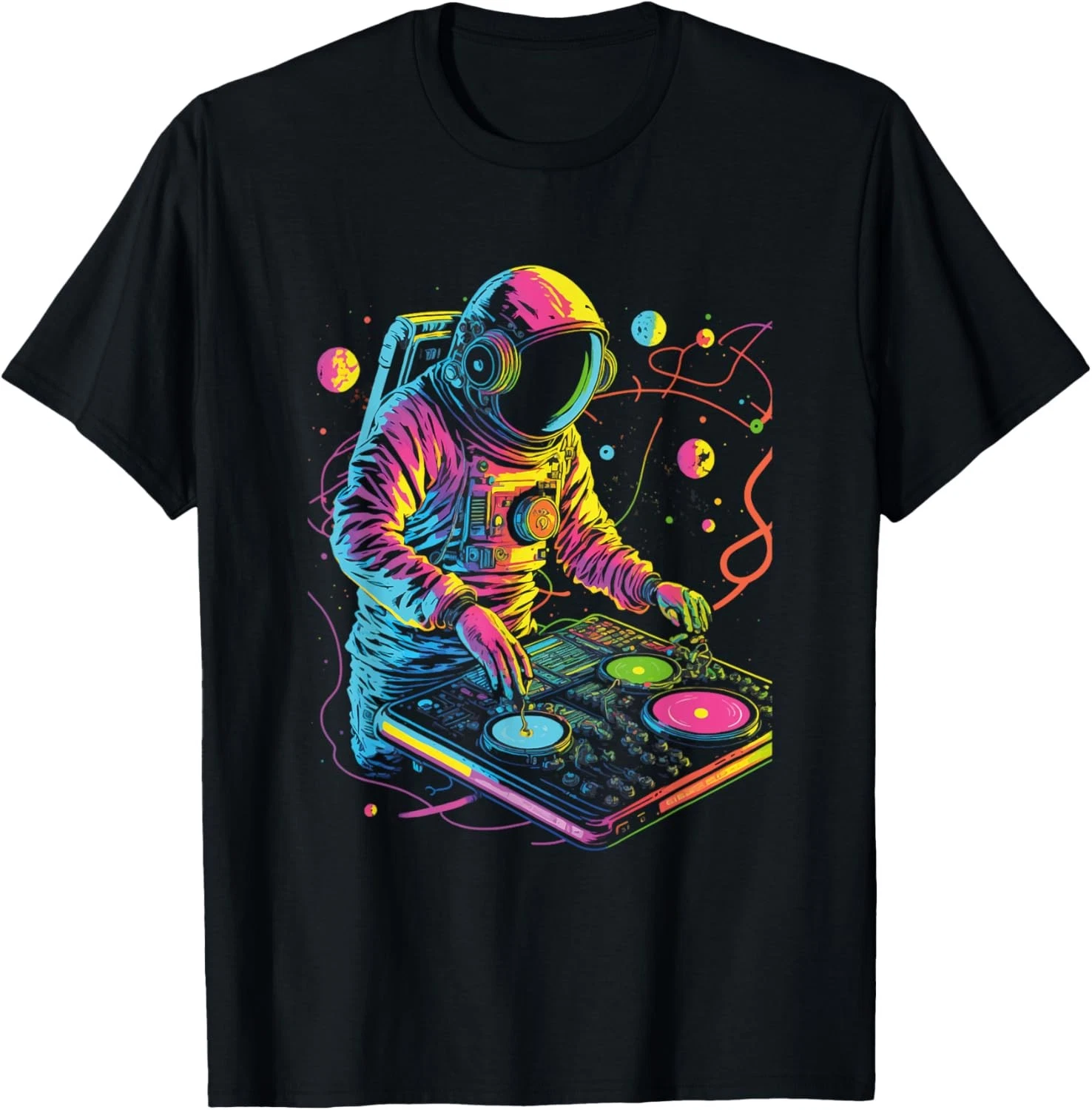 Astronaut DJ, DJing in Space, EDM cool Graphic T-Shirt - Walmart.com
