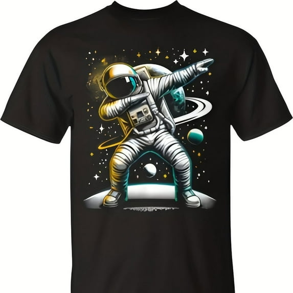 Astronaut Dabbing In Space Galaxy Adventure T-Shirt Aesthetic Y2K Style Summer Top, Loose ...