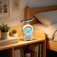 Astronaut Desk Lamp with Alarm Clock, Pink Blue LED Nightlight for ...