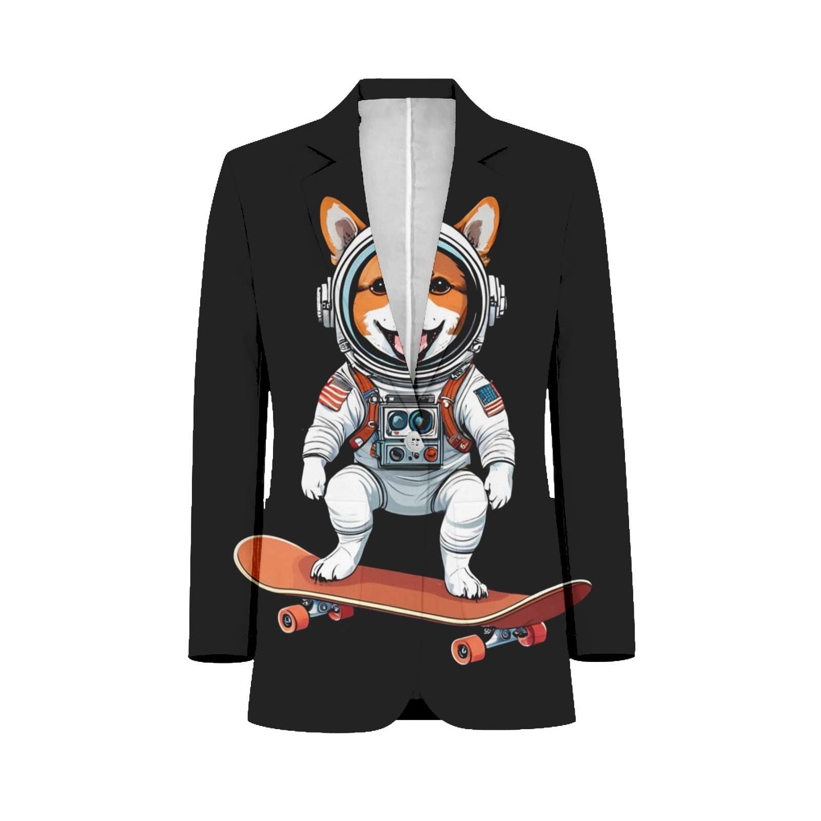 Astronaut Dog Surfing Mens Suits Shawl Collar Slim Fit Suit Mens Groom ...