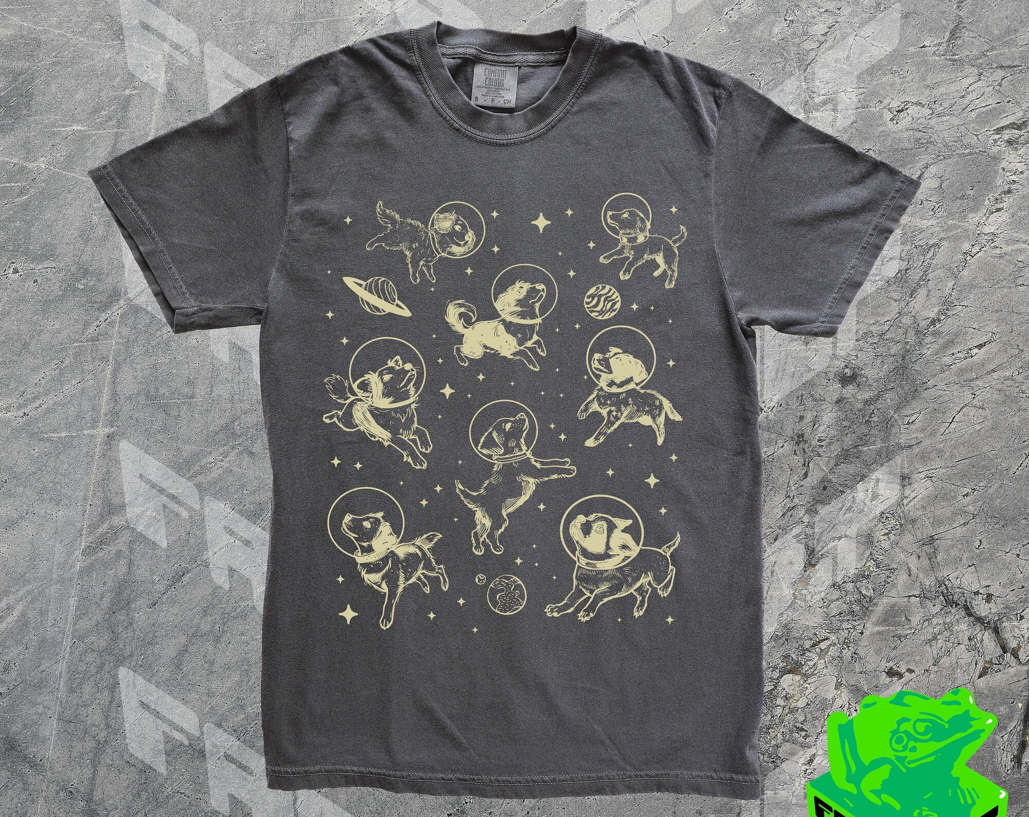 Astronaut Dogs Shirt 90s Screenprint Graphic Tee Dog Lover Cute Gift ...