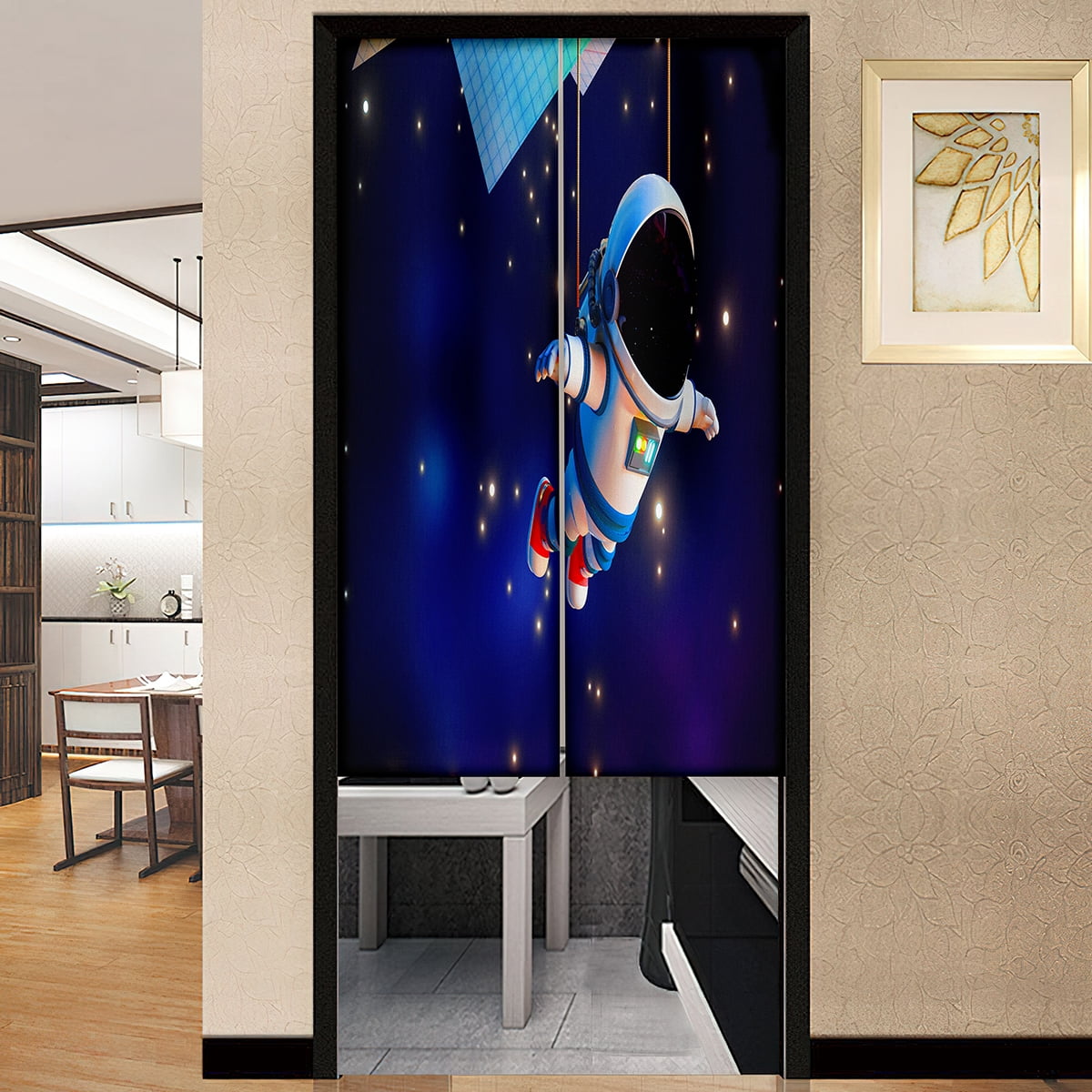 Astronaut Door Curtains for Boy Home r Space Cartoon Spaceman Kitchen ...