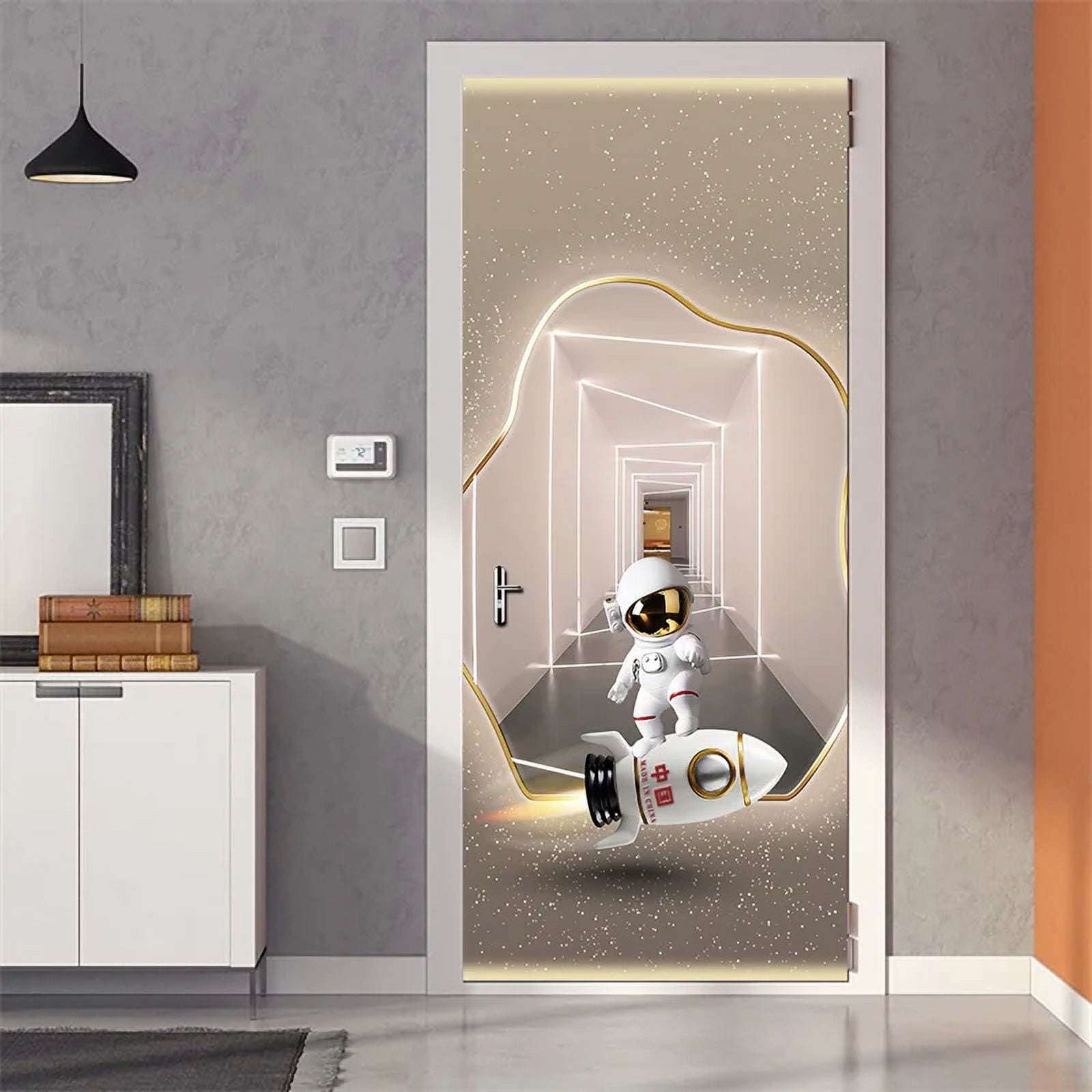Astronaut Door Sticker Decor for Children's Room Kids Room Wallpaper ...