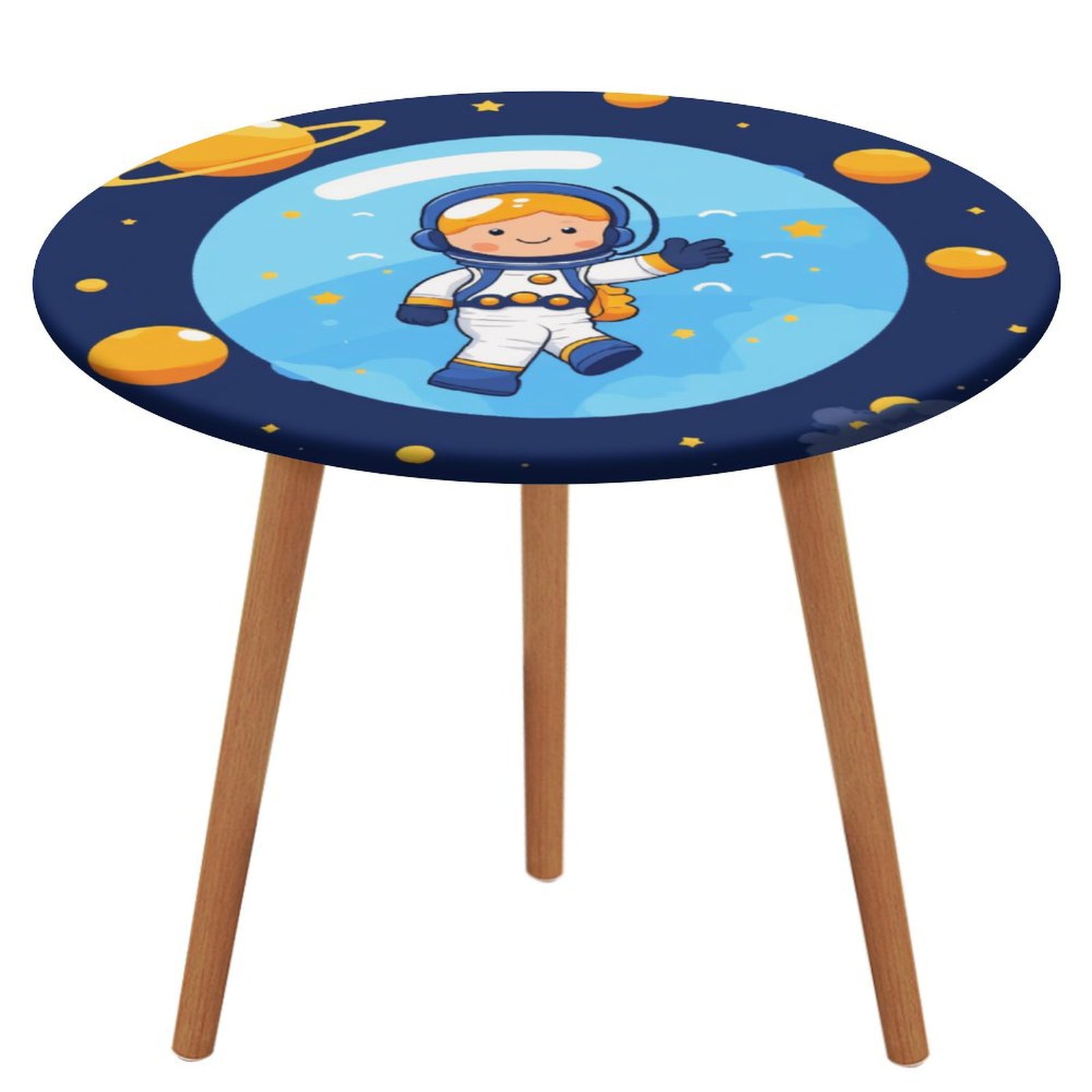 Astronaut Dream Bubble Pattern Round Tablecloth Waterproof Elastic ...