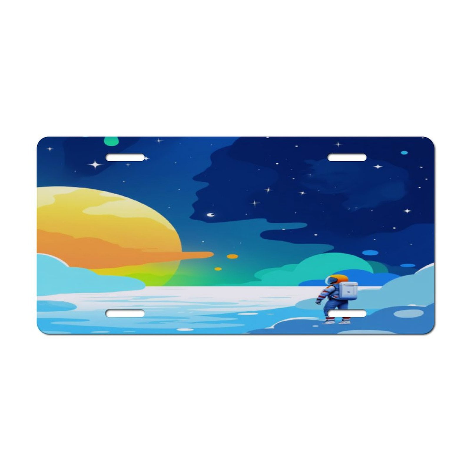 Astronaut Dreaming Stars Car Decorative Front License Plate,Vanity Tag ...