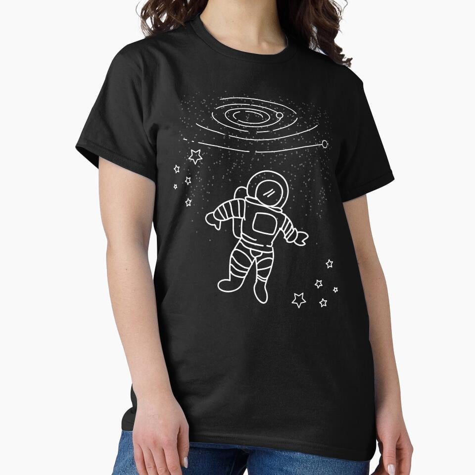 Astronaut Drifting Among Planets And Stars In Deep Space Unisex T-Shirt ...