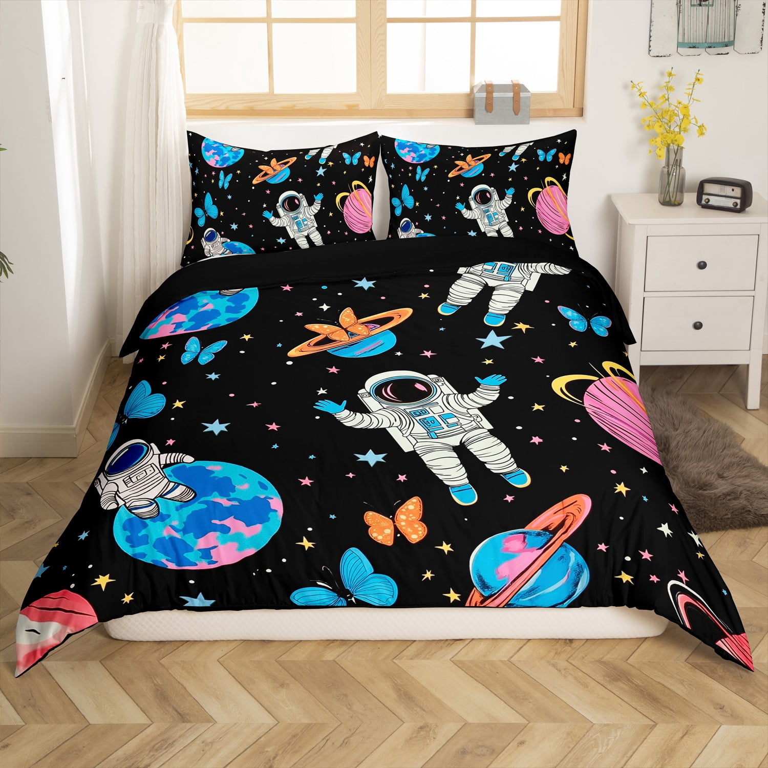 Astronaut Duvet Cover Queen Size Universe Themed Bedding Sets Galaxy ...