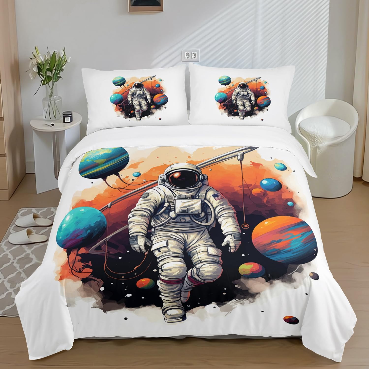 Astronaut Duvet Cover Set for Boys,Space Astronaut Bedding Set for Room ...