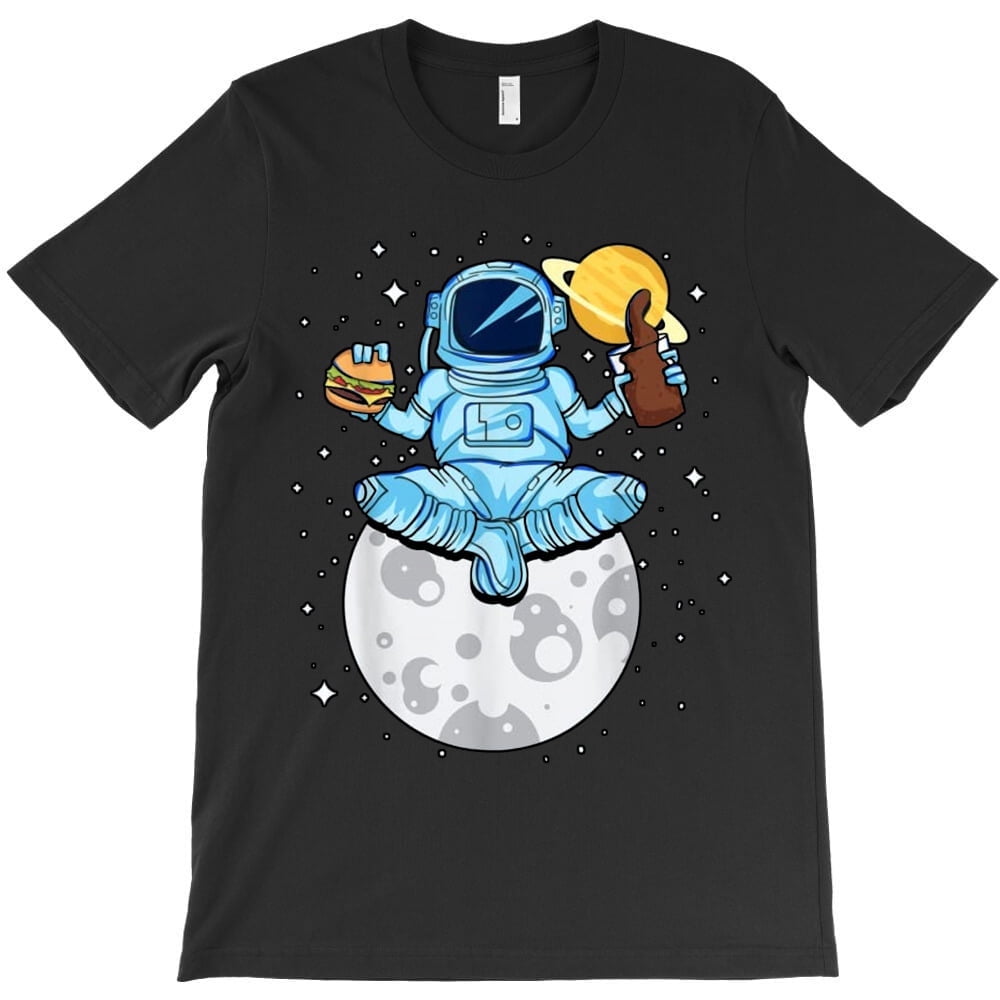 Astronaut Eating A Burger And Drinking Hot Cocoa Funny Hamburger ...