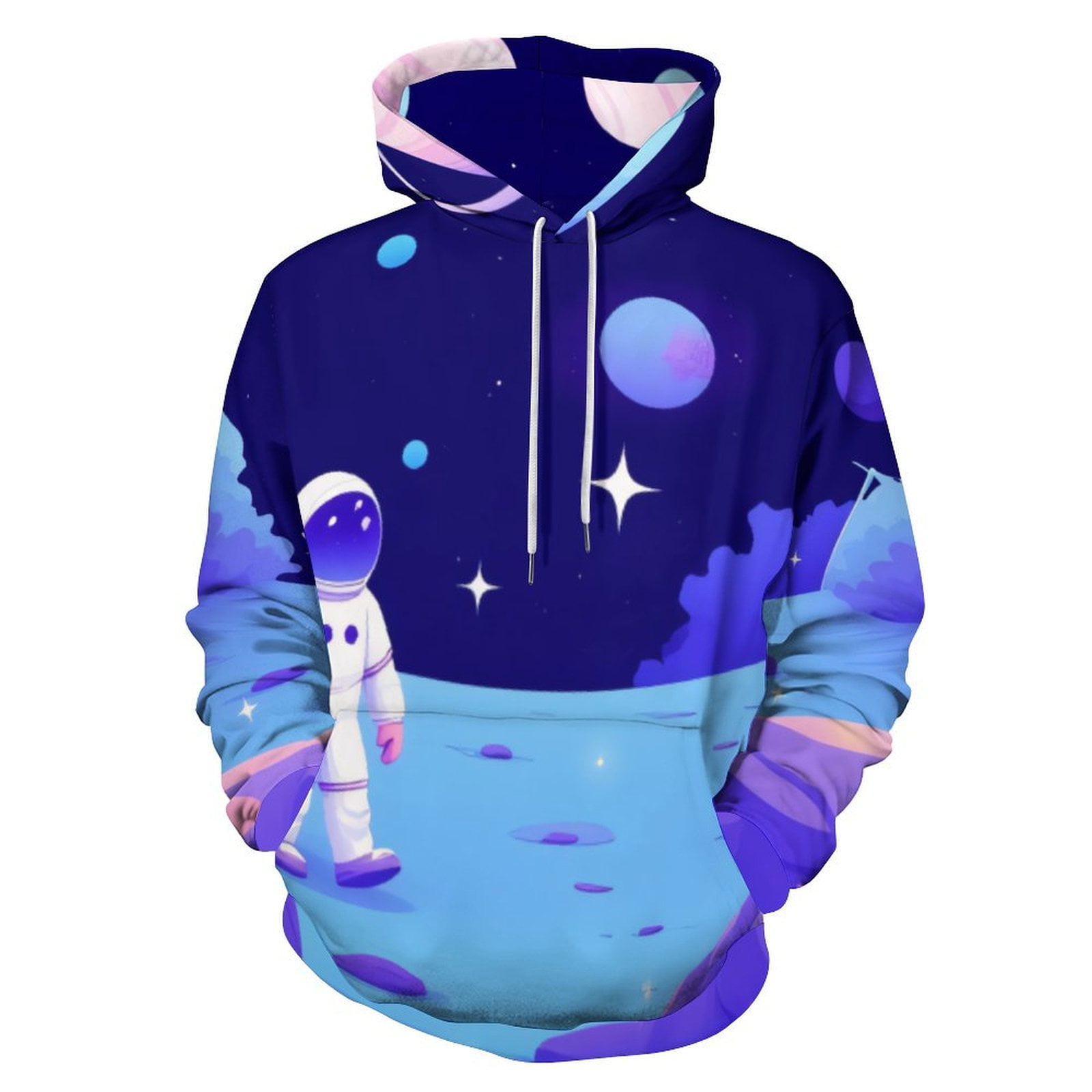 Astronaut Exploring Cosmic Planets Men's Women New Sweatshirt Hoodie ...