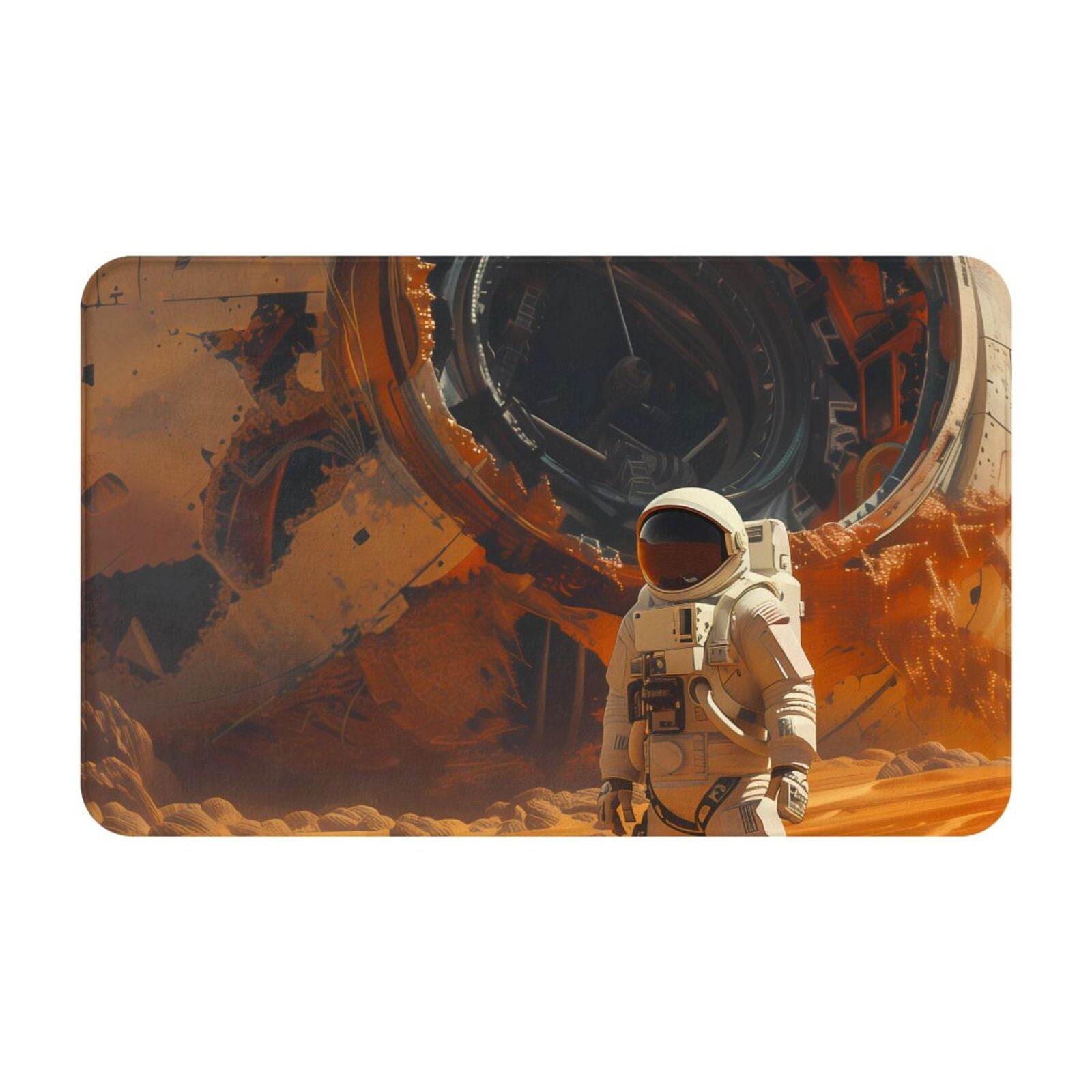 Astronaut Exploring Mars Front Door Mat Indoor Entrance, 31.5x20 Non ...