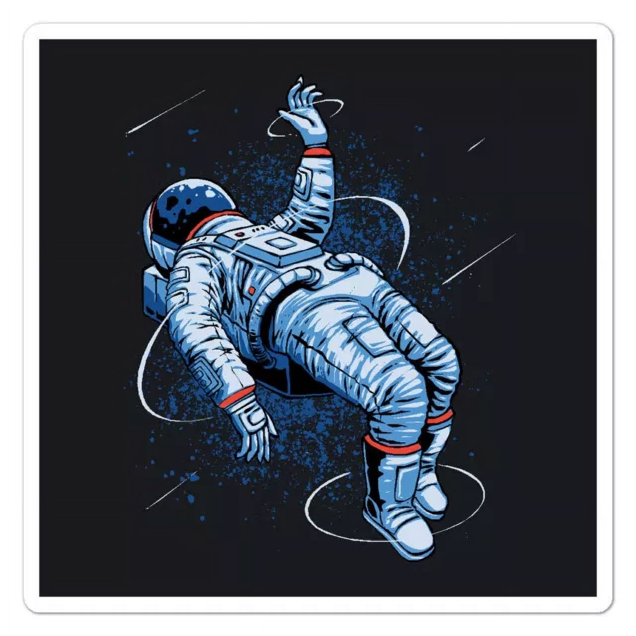 Astronaut Floating Space Sticker Indoor Outdoor Phone Decal Water ...