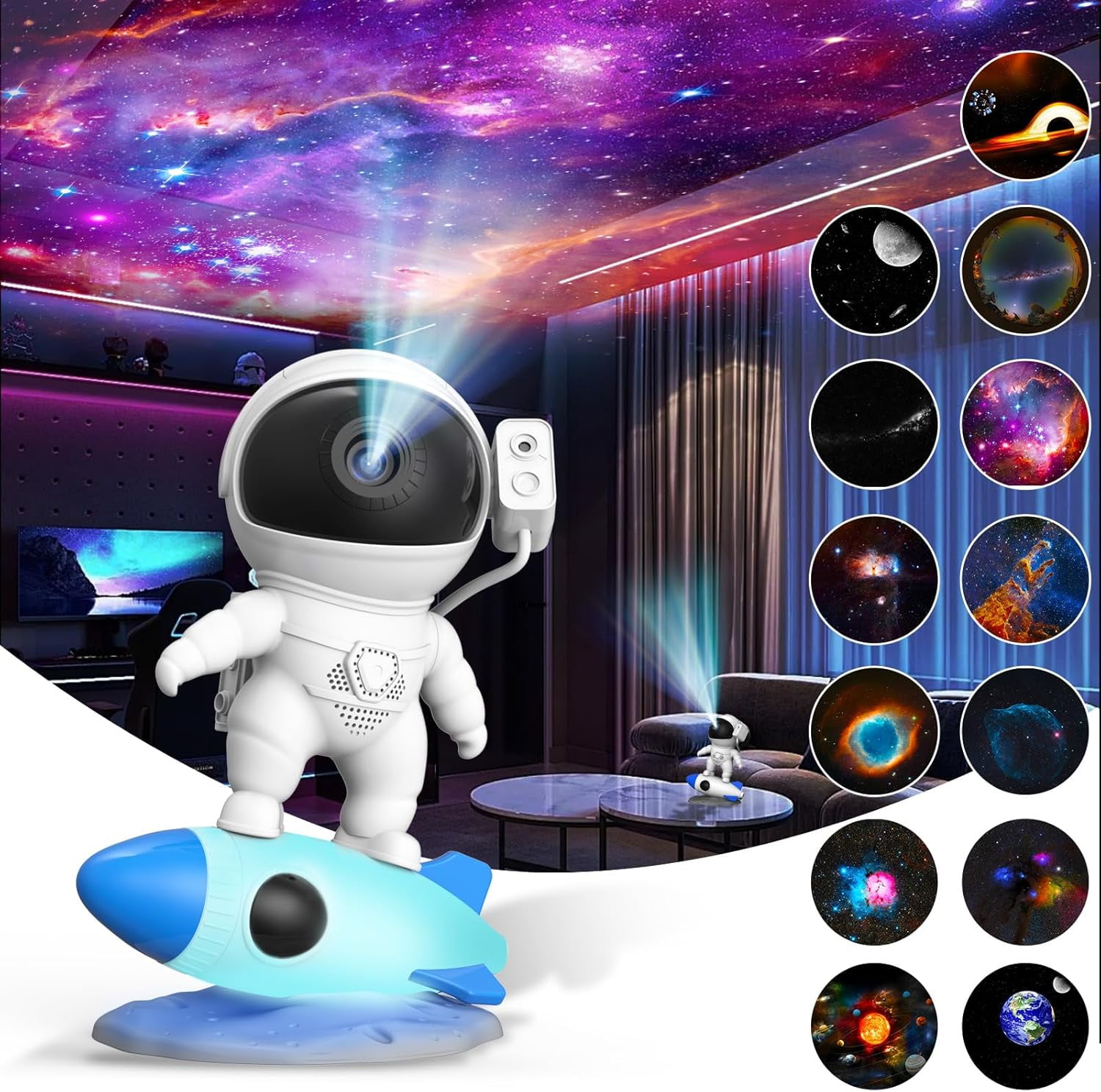 Astronaut Galaxy Projector, 13 In 1 Planetarium Star Projector ...