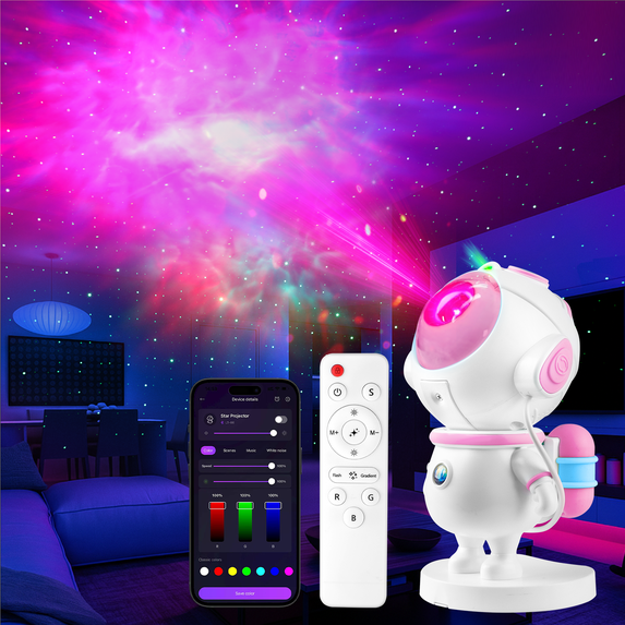 Astronaut Galaxy Projector Night Light, APP & Remote Control Star ...