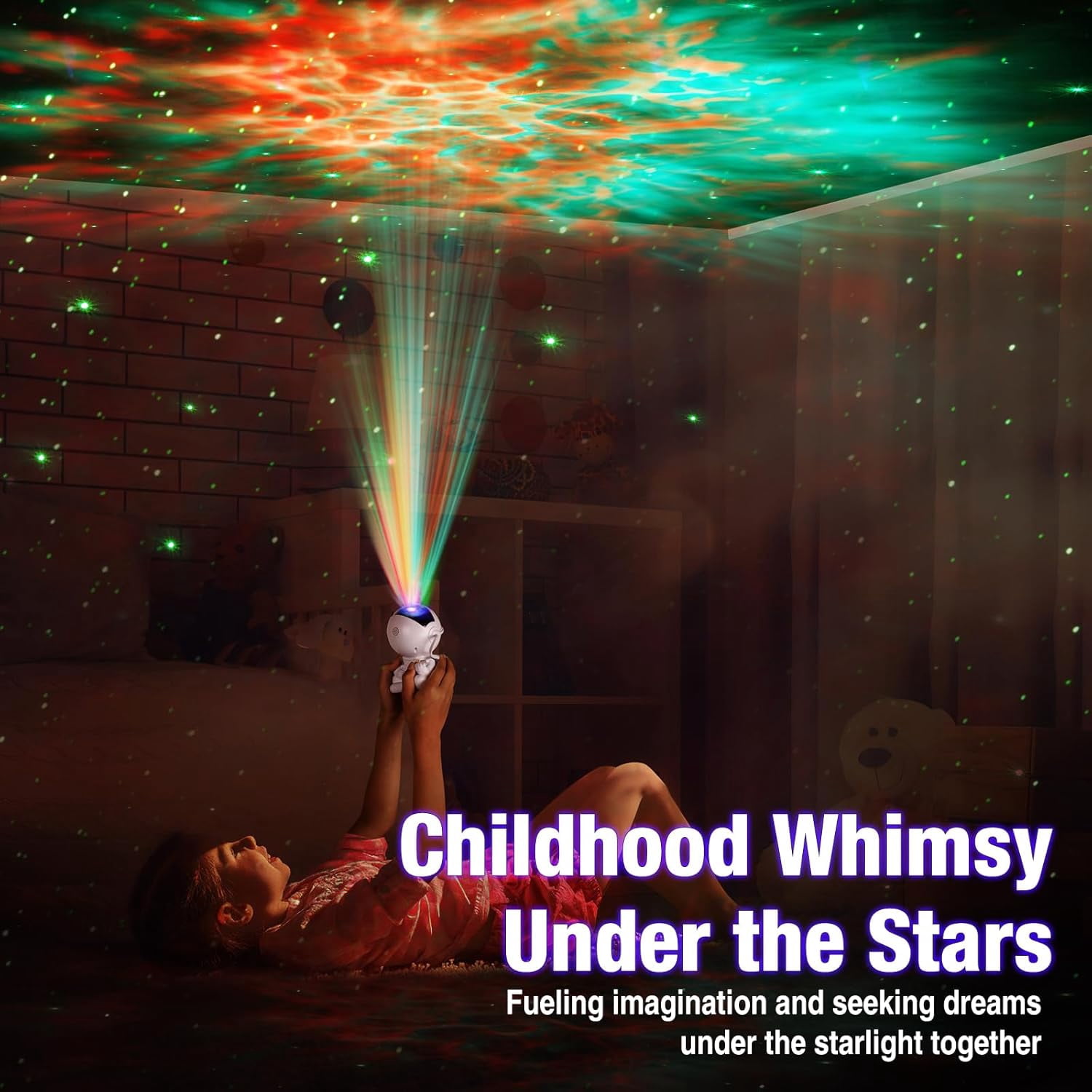 Astronaut Galaxy Projector Night Light – White Astronaut with Guitar ...