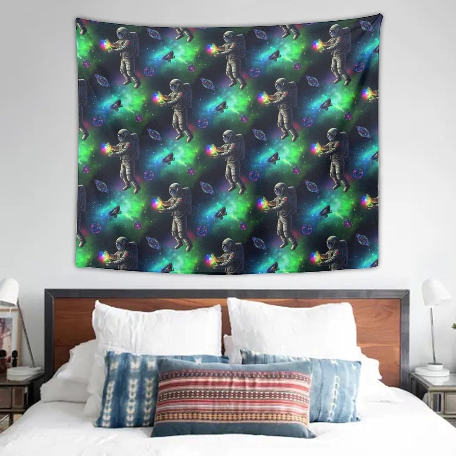 Astronaut Galaxy Wall Tapestry, Trippy Space Planet Design, Smooth ...
