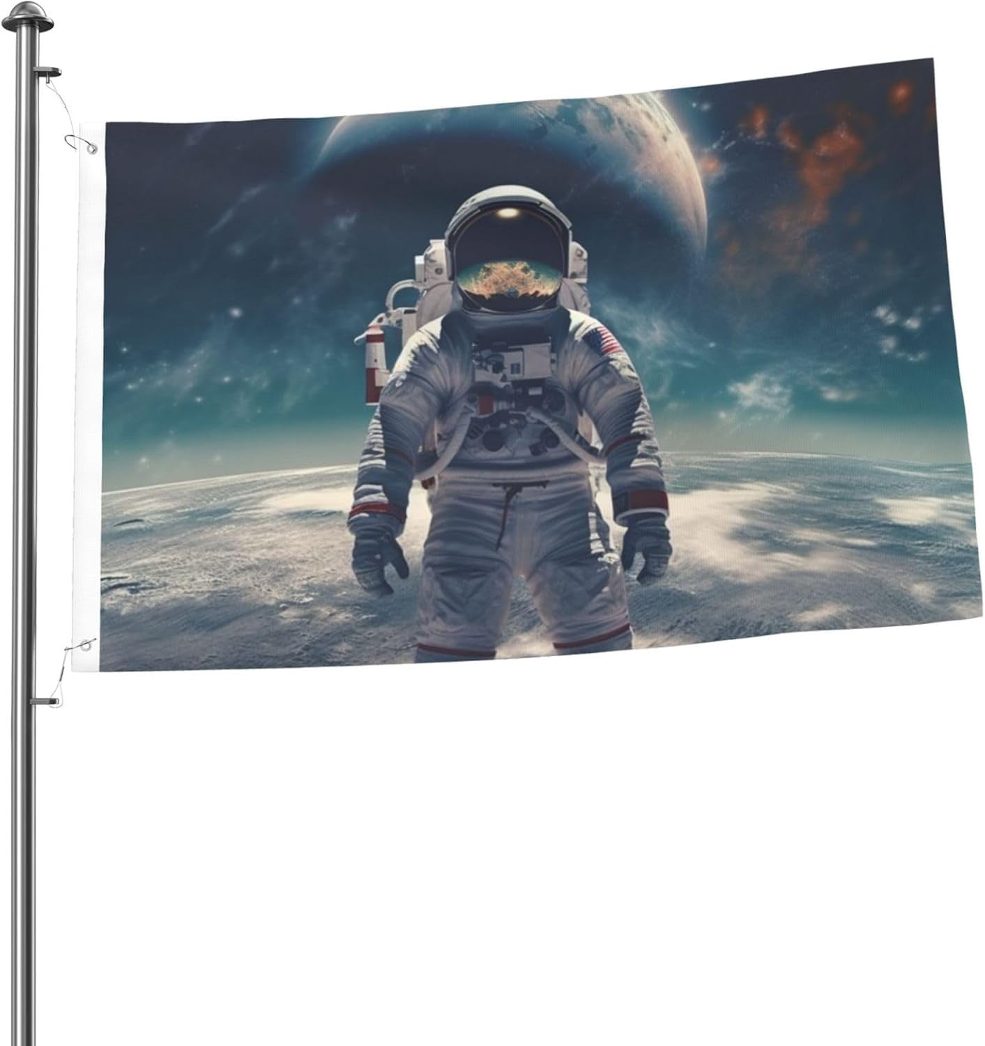 Astronaut Garden Flags Holiday Banner with Brass Grommets Large Welcome ...