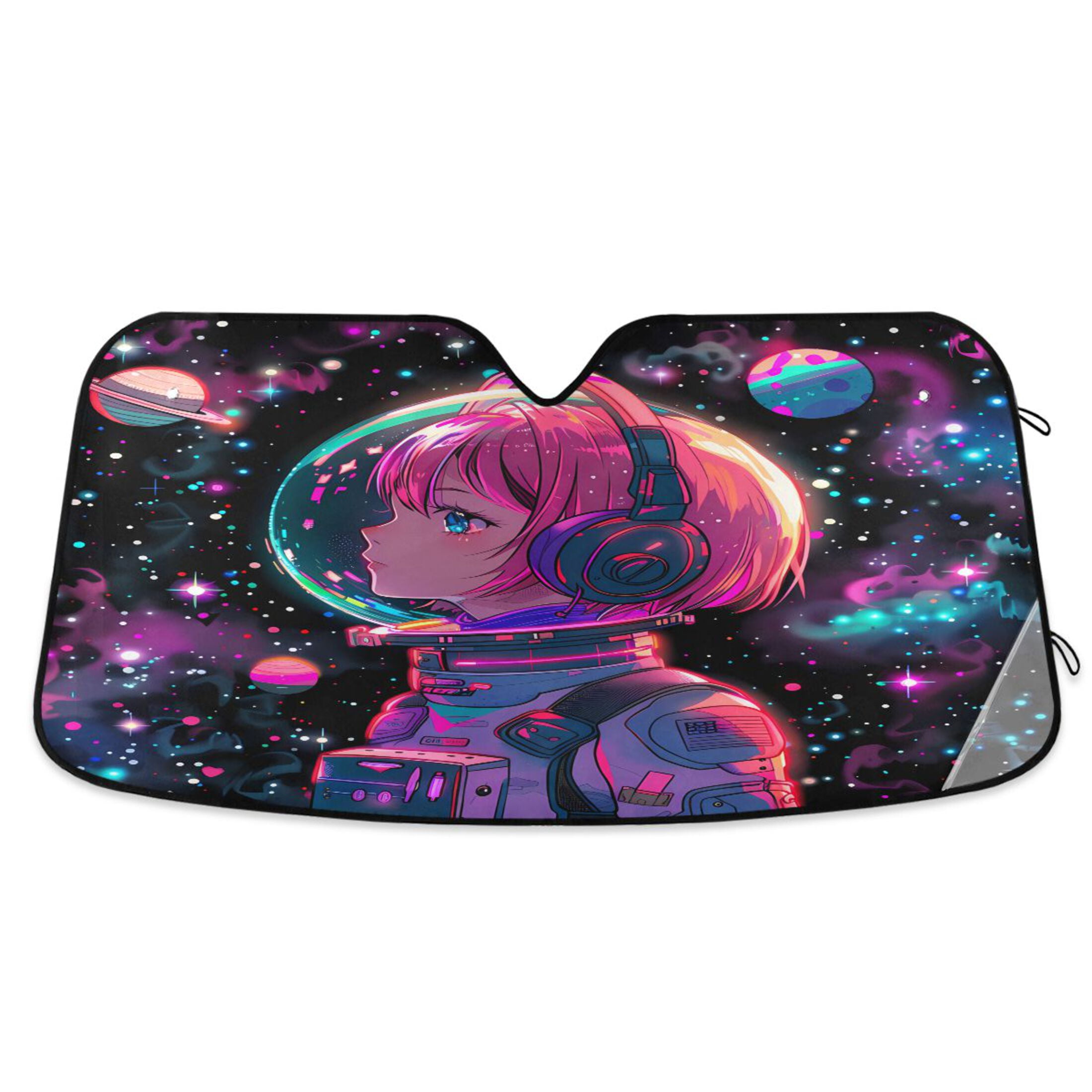 Astronaut Girl in Space Car Windshield Sun Shade Foldable Car Front ...