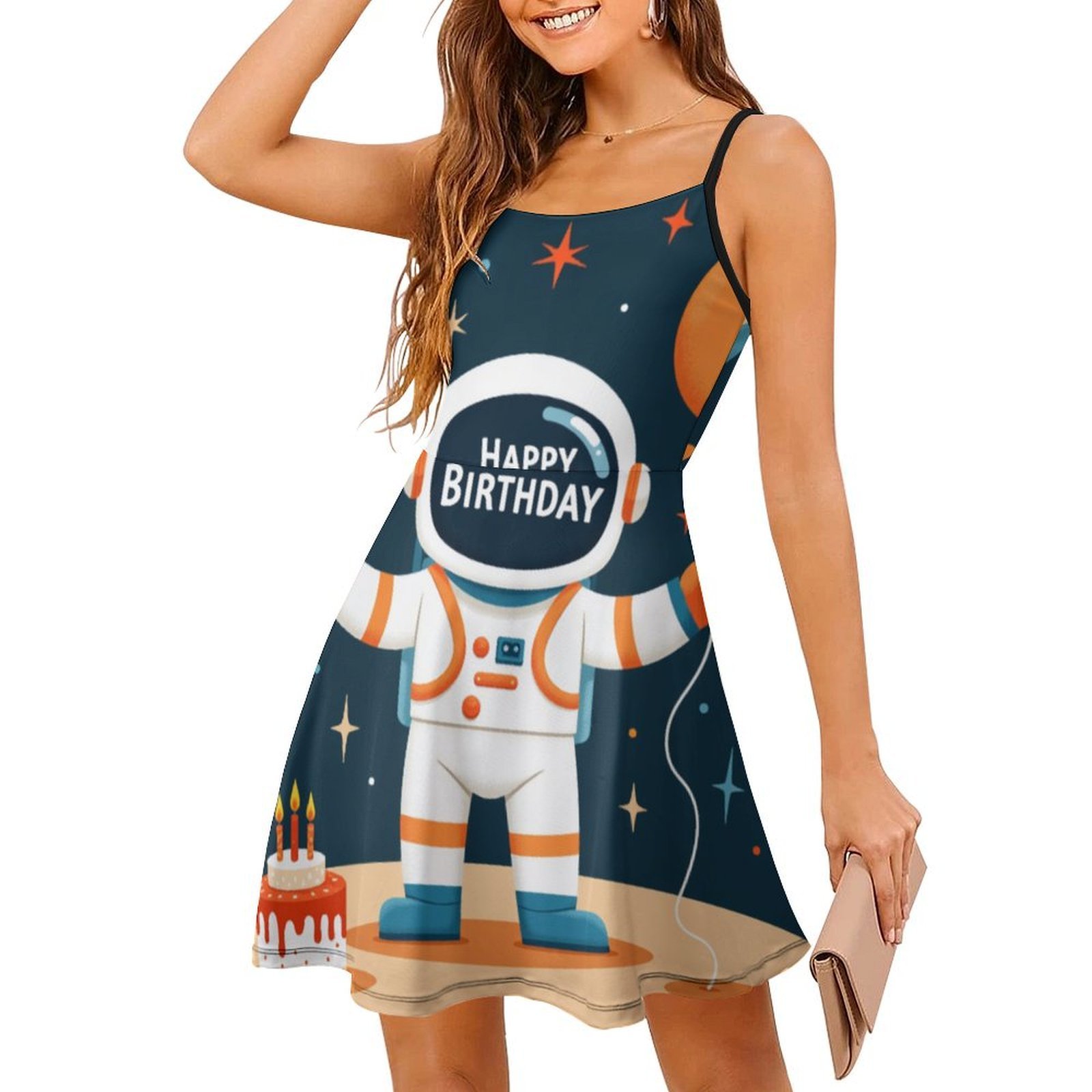 Astronaut Happy Birthday Party! Slip Dress Dress Summer Elegant Women's ...
