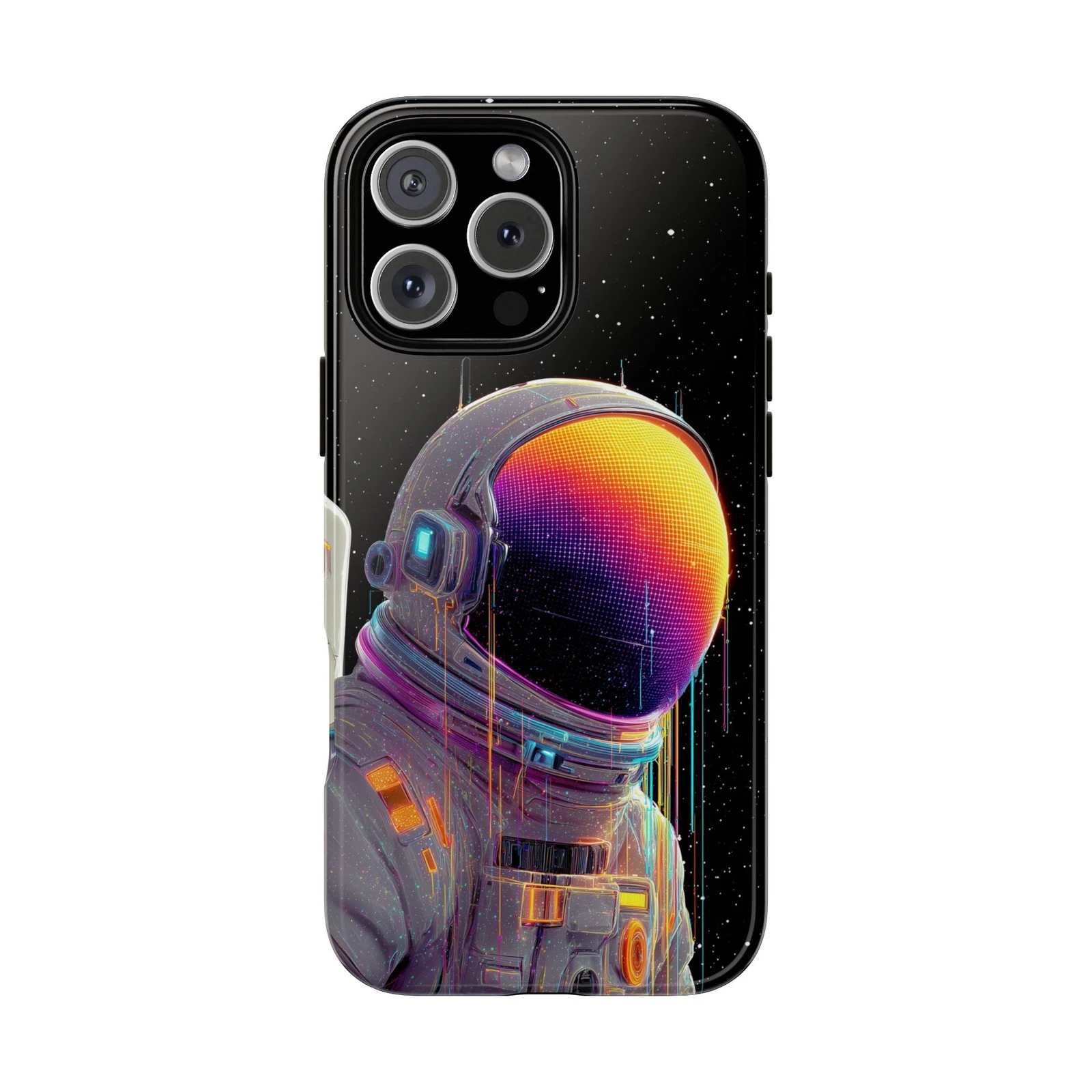 Astronaut Helmet Gradient Glow Sci-Fi Phone Case for iPhone 17 to 11 ...