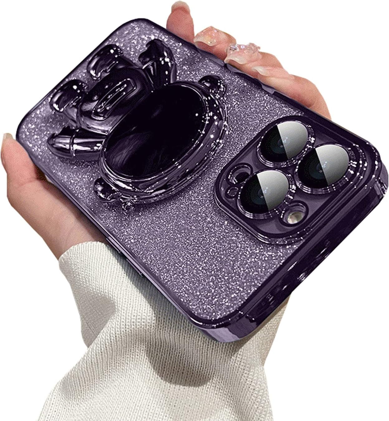 Astronaut Hidden Stand Phone Case for iPhone 12 Pro Max,Cute Astronaut Folding Bracket Kickstand ...