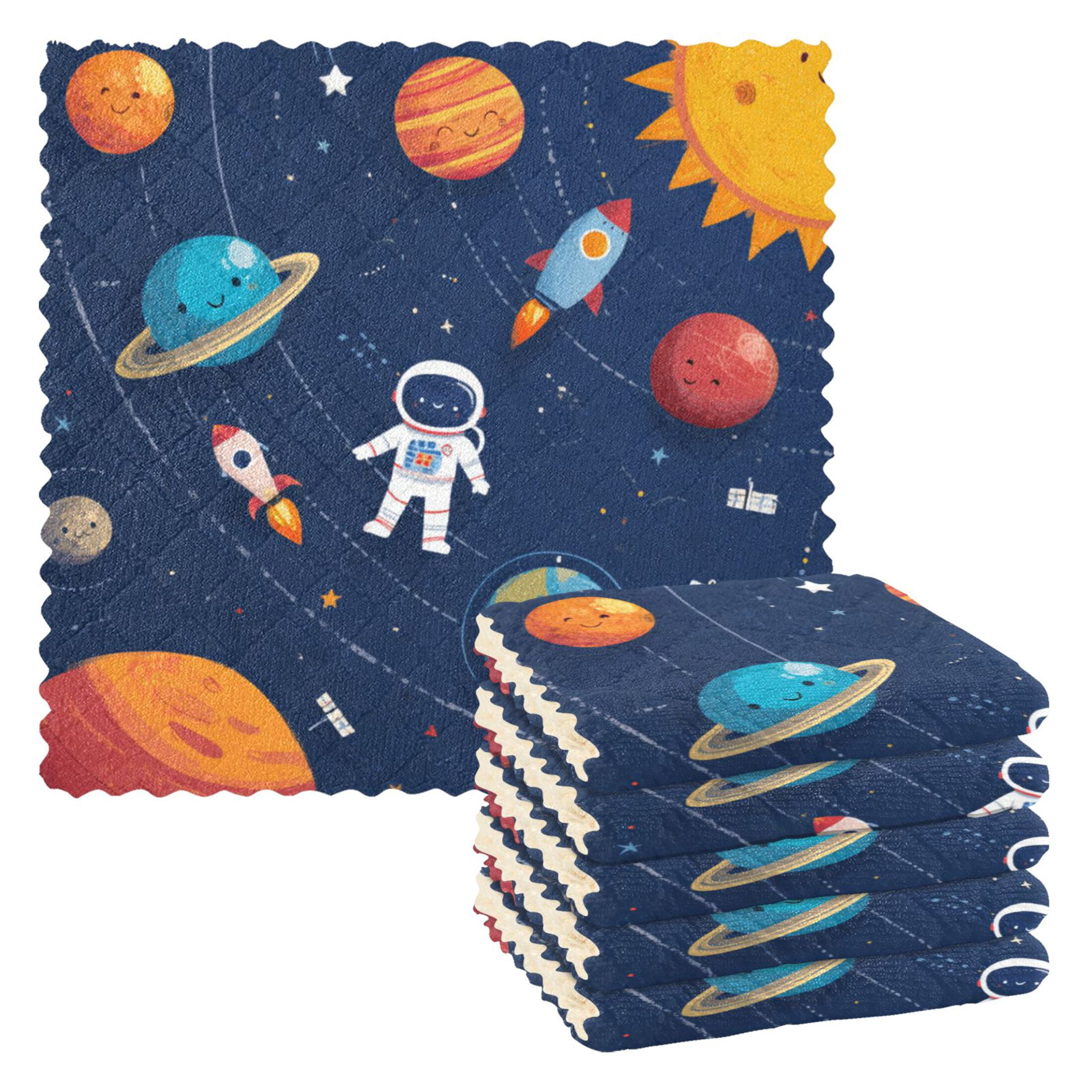 Astronaut Kitchen Cloth Dish Towels for Drying Washing Absorbent Dish ...