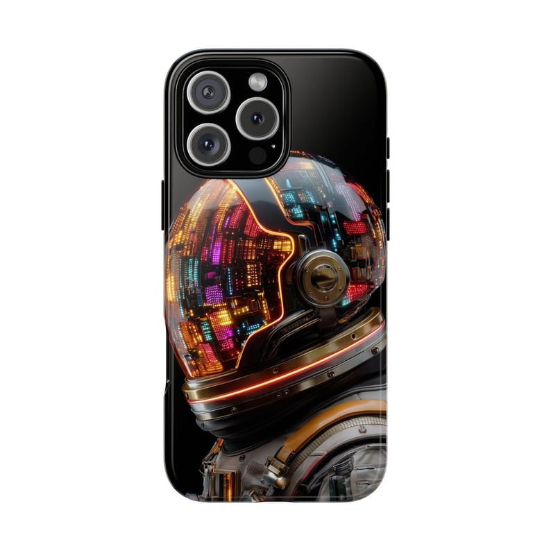 Astronaut LED Helmet Grid Space Suit Cosmic Artwork for iPhone 17 16 15 ...