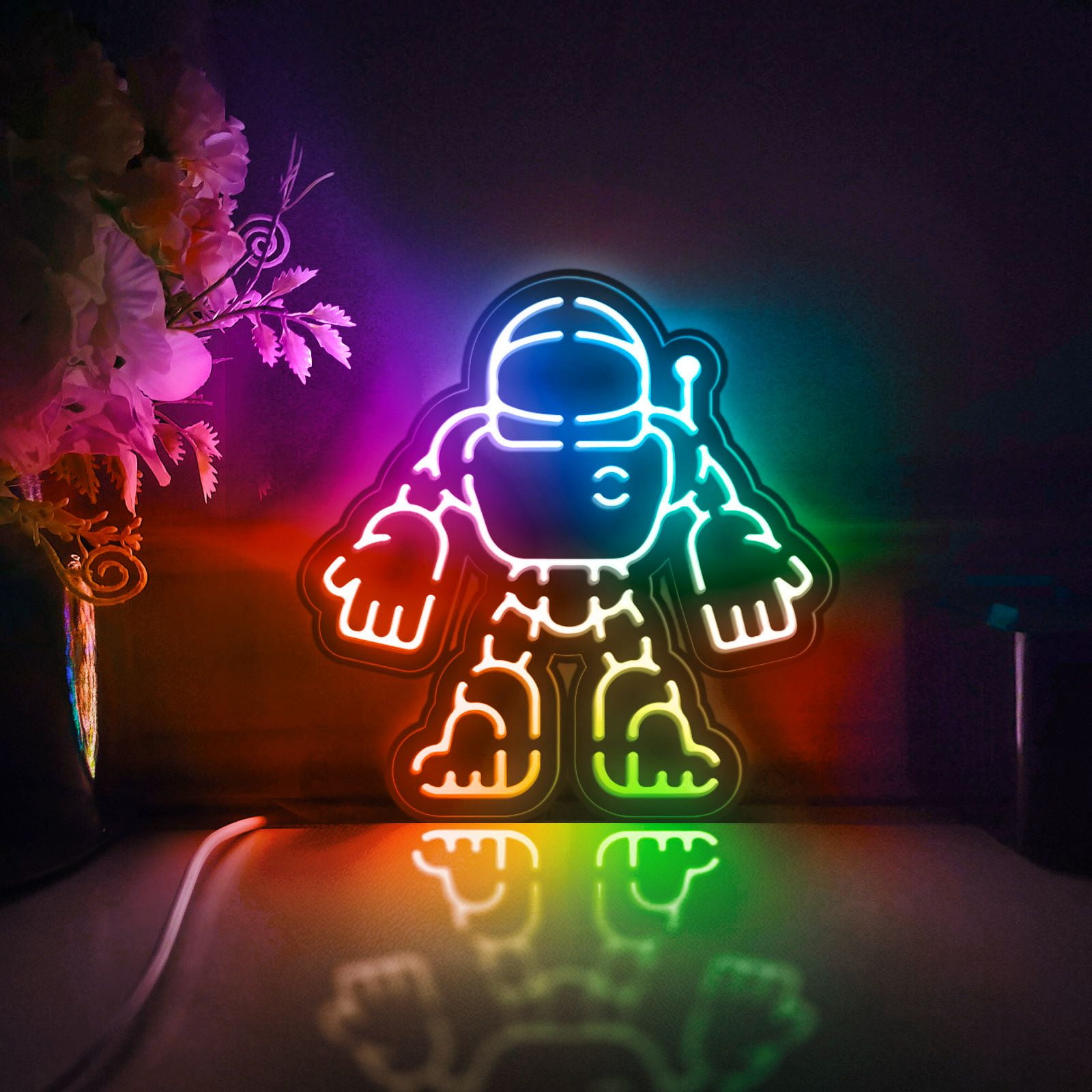 Astronaut Led Light Box, Dimmable Neon-Like Light Signs USB Power for ...