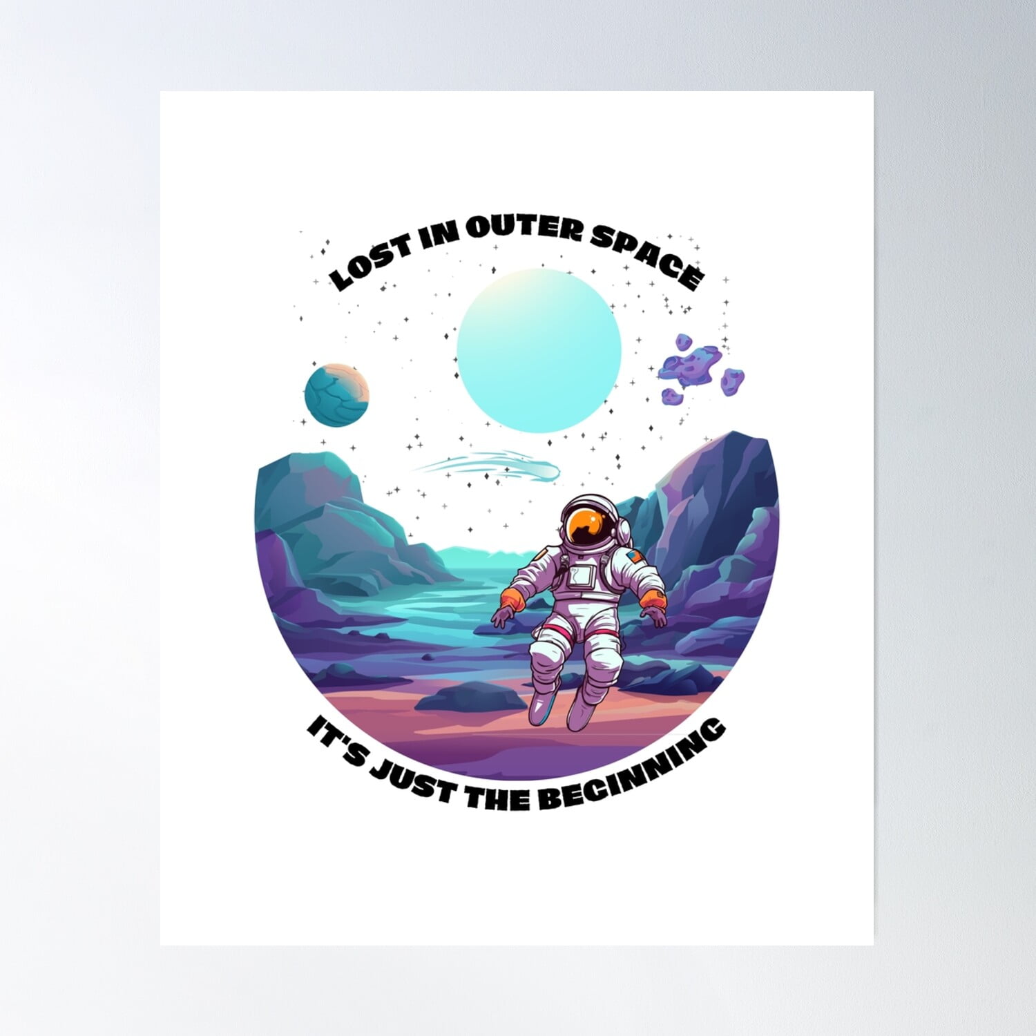Astronaut Lost In Outer Space. Poster Wall Art Modern Wall Decor Wall ...