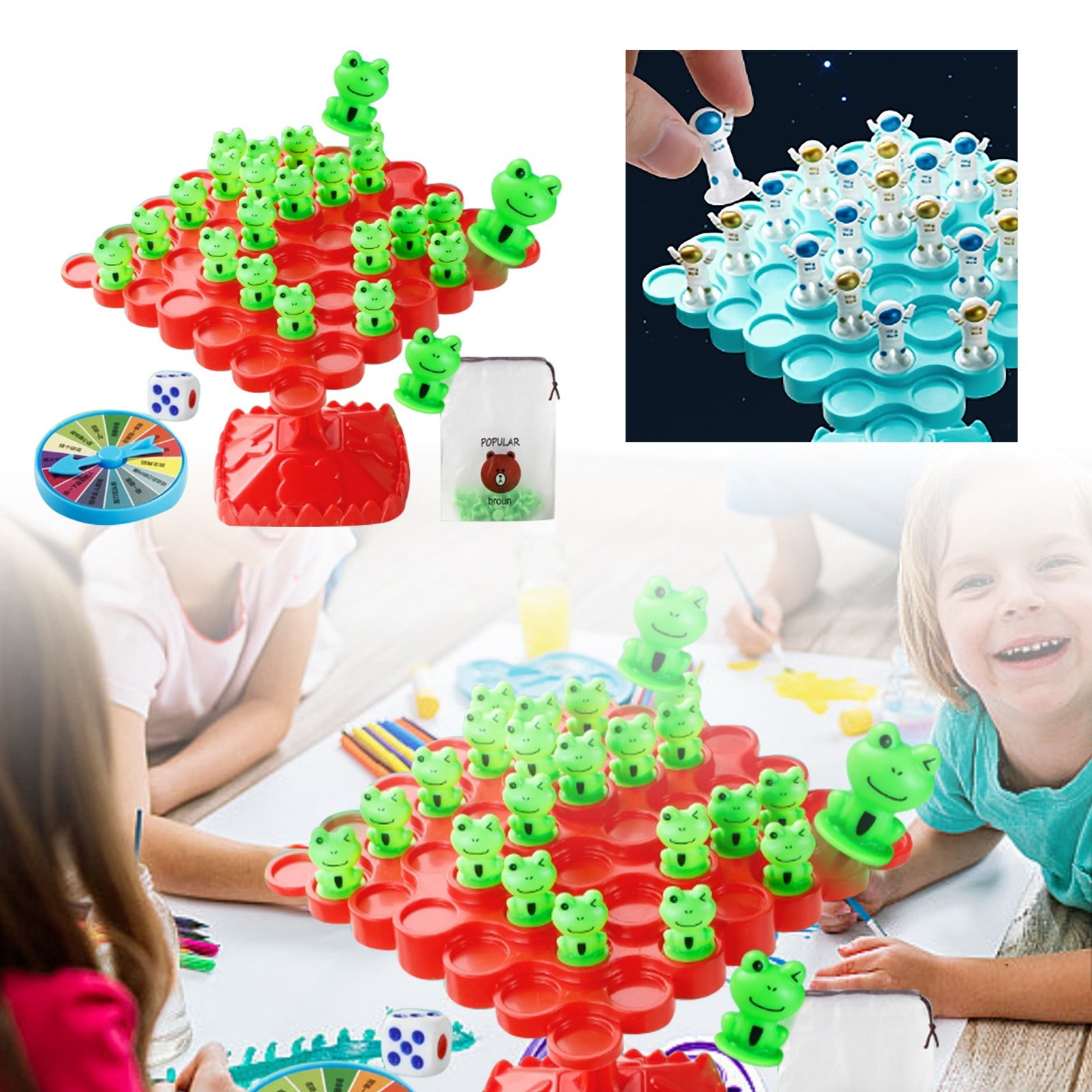 Astronaut Math Game for Kids - Parent-Child Stacking Toy with Dice ...