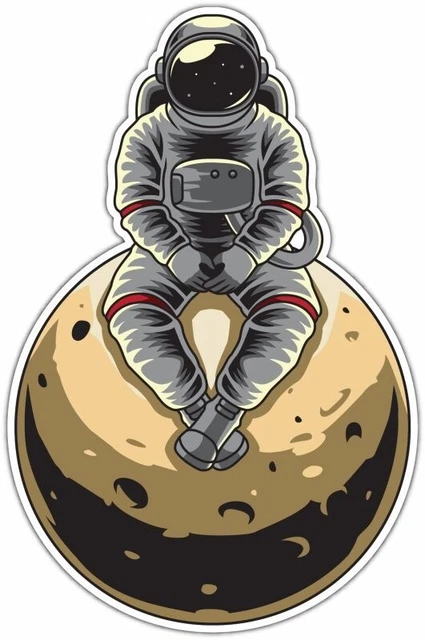 Astronaut On The Moon Space Stars Sky Car Stickerphone Decal Water ...