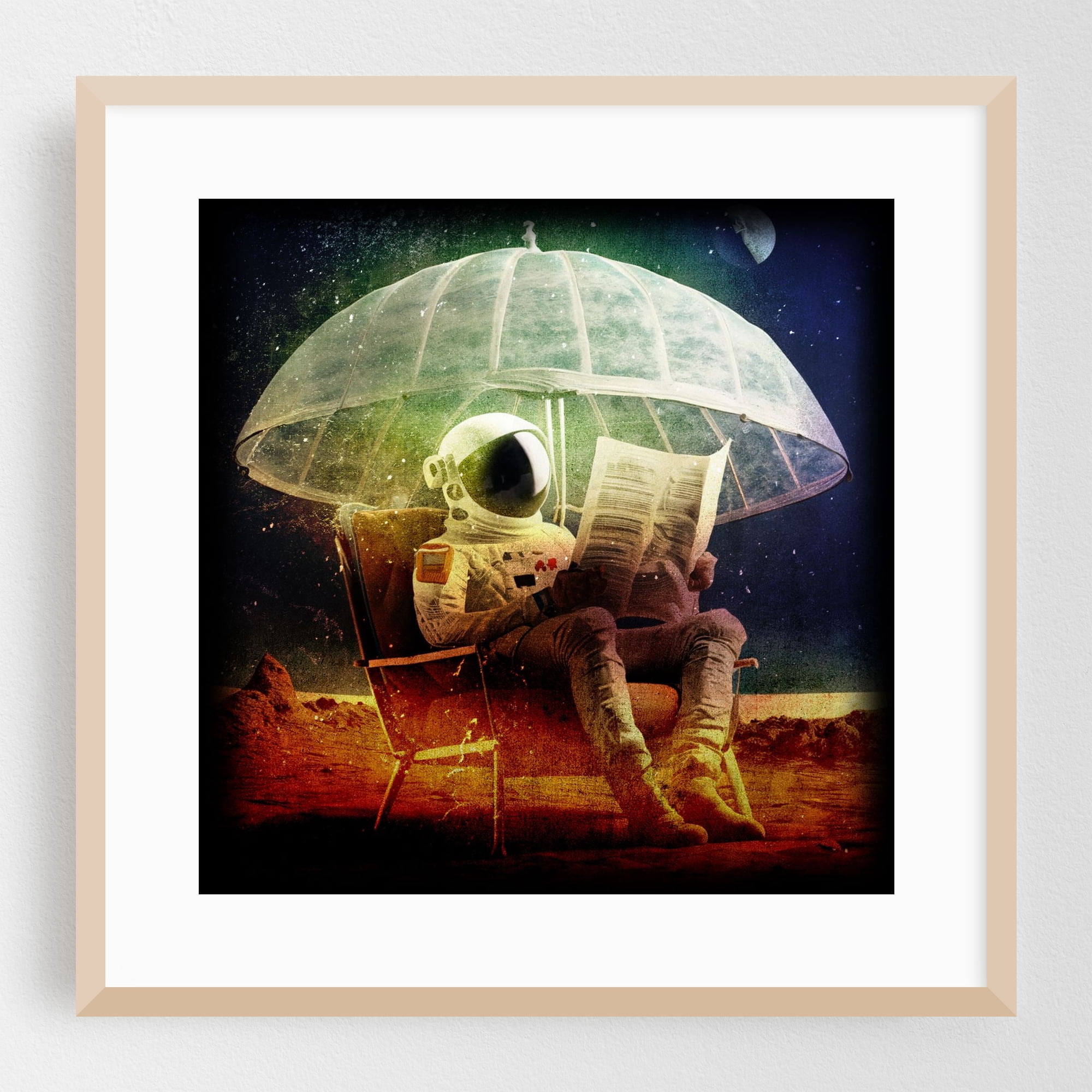 Astronaut on the Moon digital illustration - Digital Art Astronaut ...