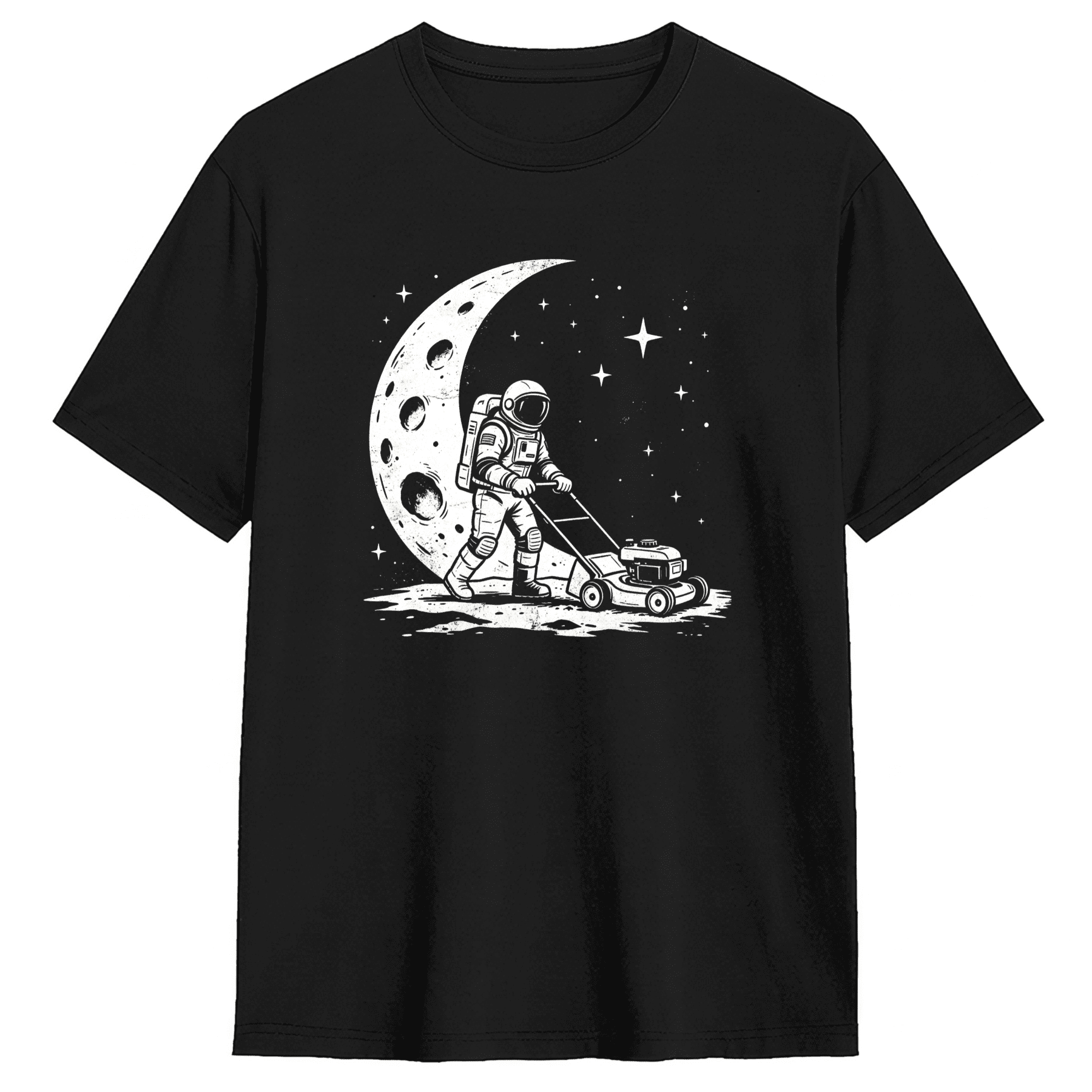 Astronaut Mowing The Moon Cool Graphic Tee For Men, Space Humorous ...