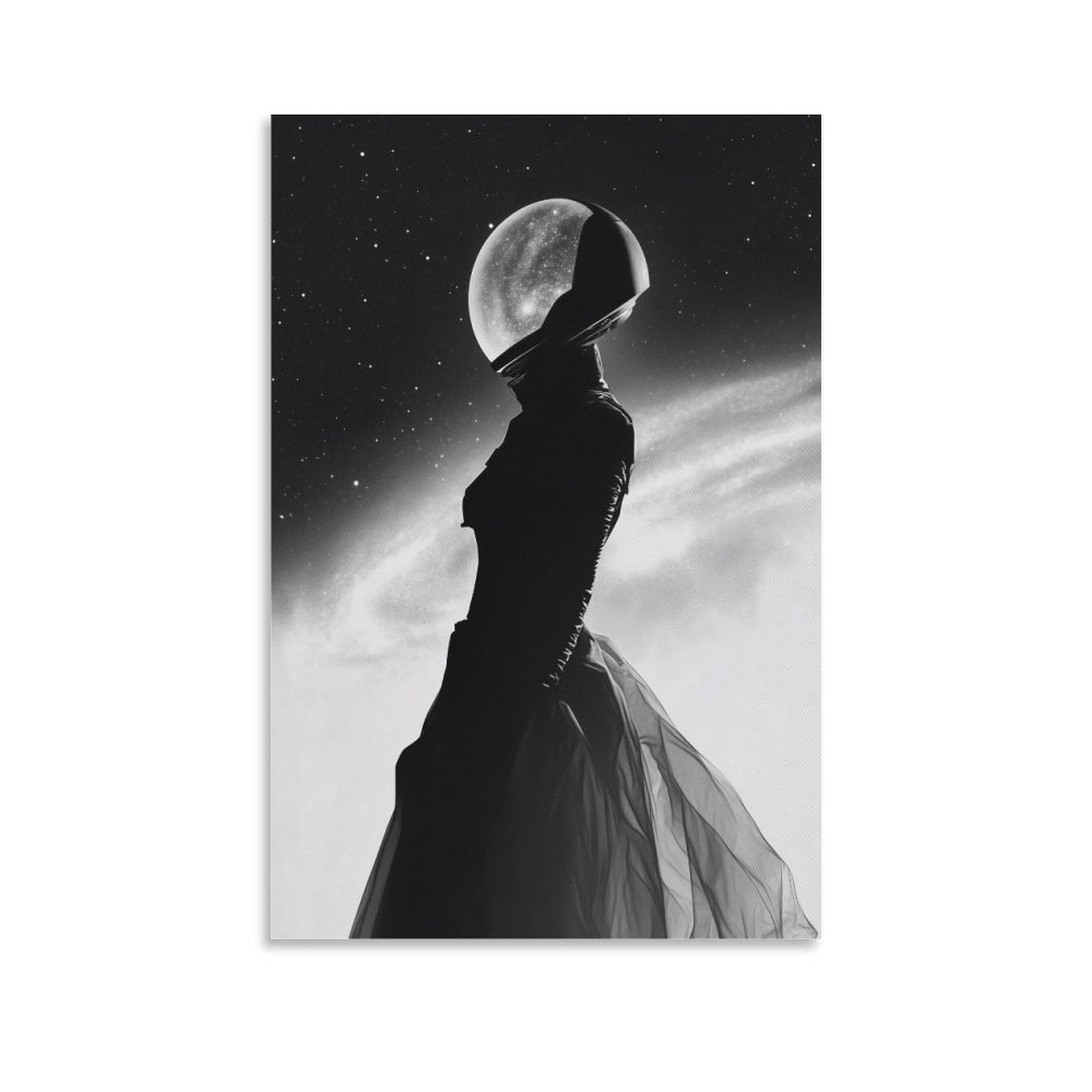 Astronaut Mural in Outer Space Print Photo Art Painting Canvas Poster ...