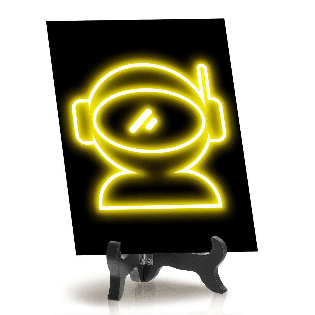 Astronaut Neon Graphic Style Table Sign With Acrylic Easel | Live ...