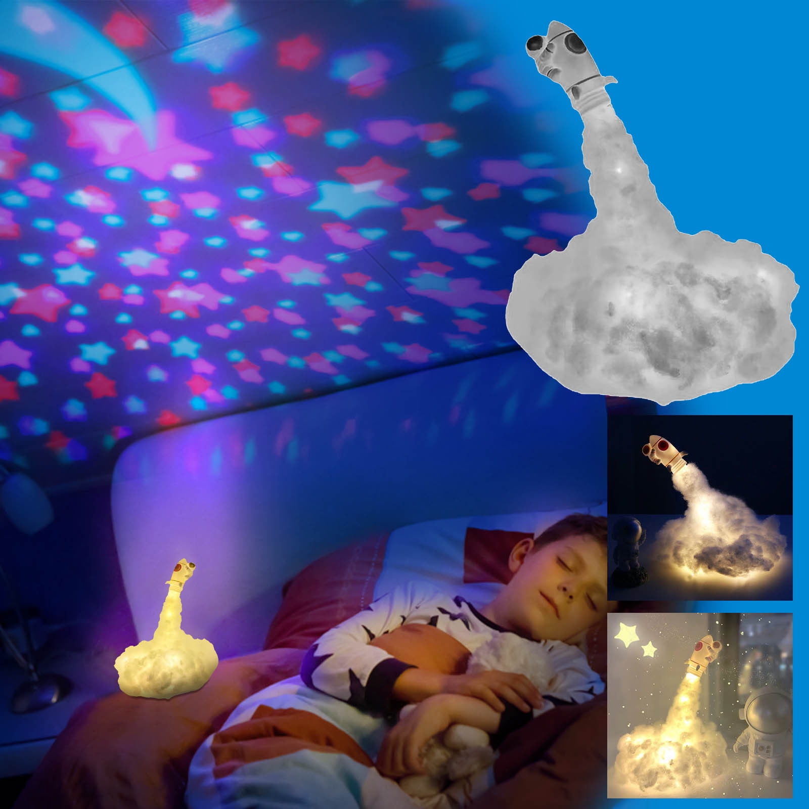 Astronaut Night Light LED Decorative Table Lamp, Creative Space Theme ...