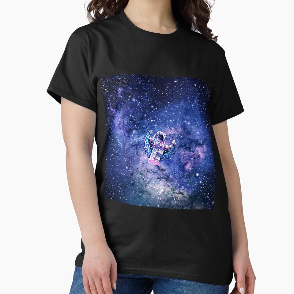 Astronaut On Cosmic Mission Orbiting Planets Stars And Nebulae Unisex T ...