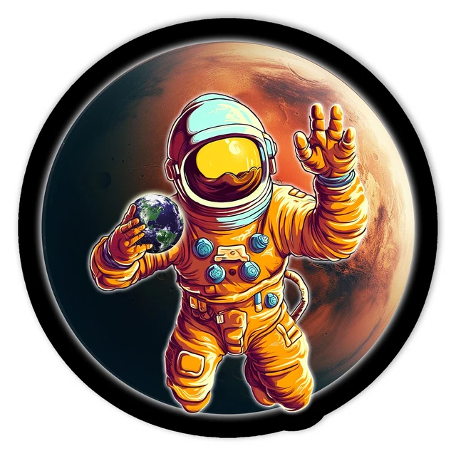 Astronaut Outer Space Space Exploration Sticker Phone Decal Water Bottle Stickers Car Decals ...