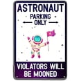 Astronaut Parking Only Metal Tin Sign, Outer Space Wall Decor for ...