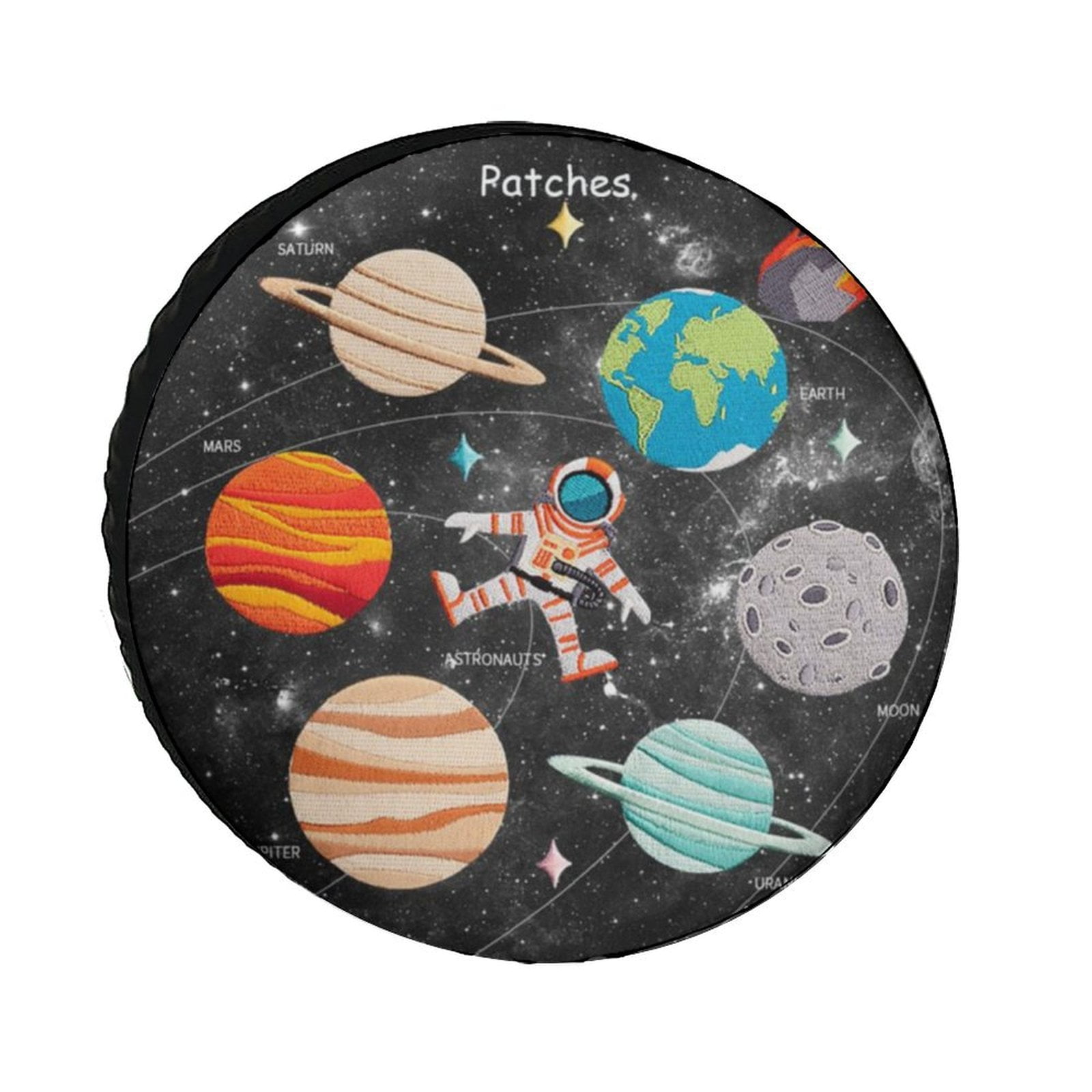 Astronaut And Planet Graphic (2) Spare Tire Cover,Universal Wheel Tire ...