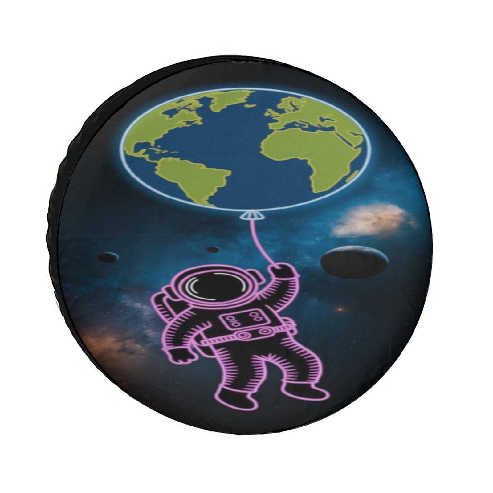 Astronaut And Planet Graphic (4) Spare Tire Cover,Universal Wheel Tire ...